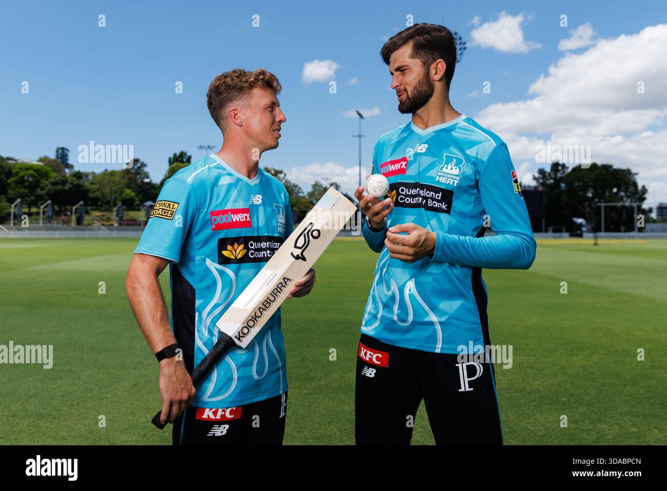 Nathan McSweeney and Shaheen Shah Afridi pose for a portrait in ...