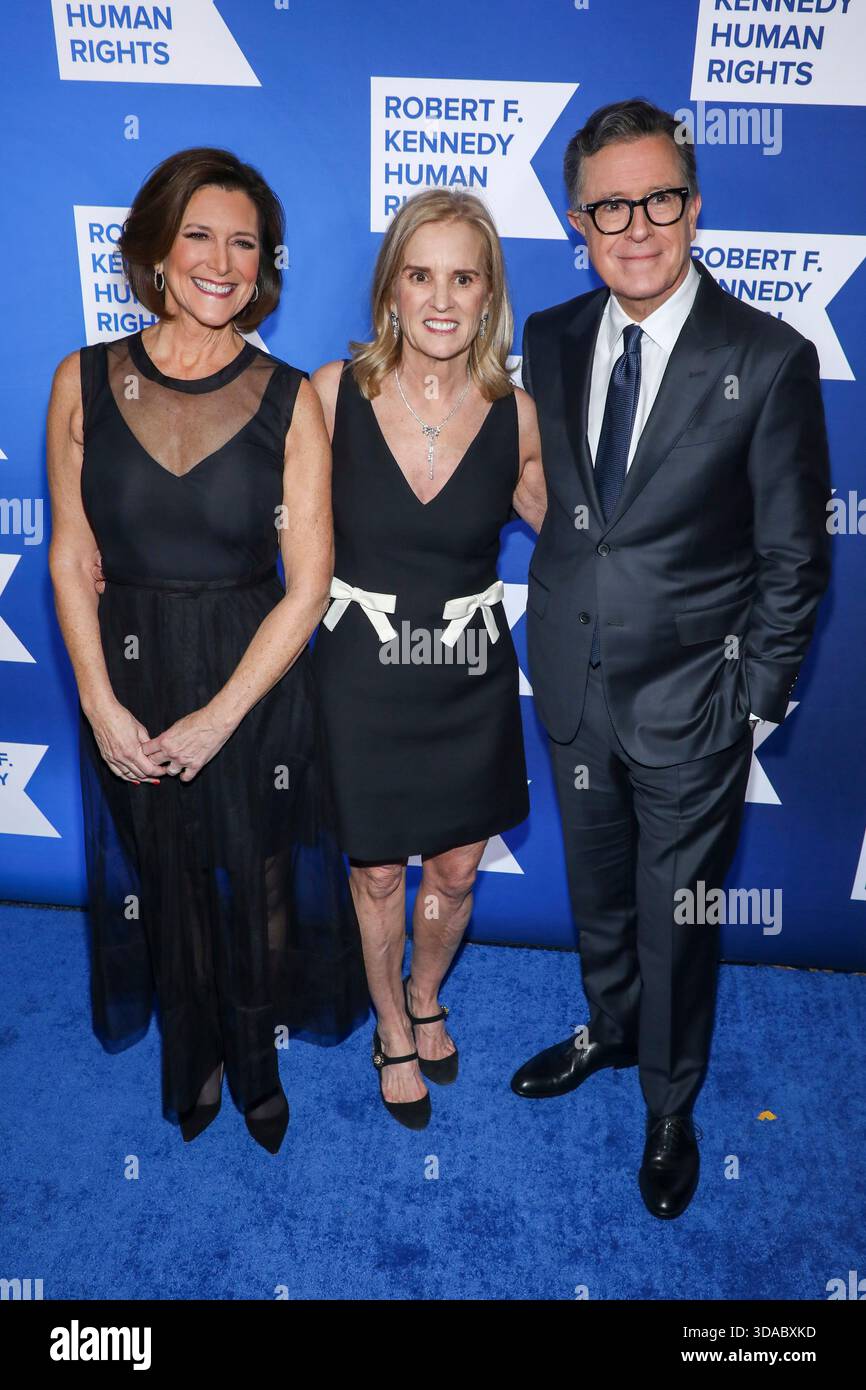 Evelyn McGee-Colbert, from left, Kerry Kennedy and Stephen Colbert ...