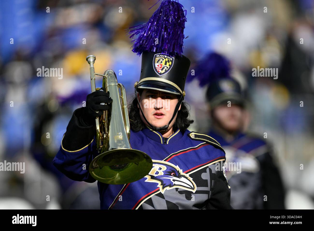 The Baltimore Ravens marching band before an NFL football game between ...