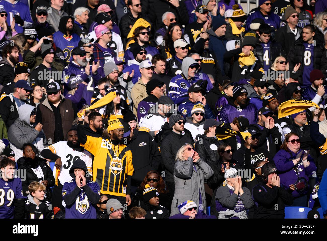 Spectators during the first half of an NFL football game between the ...