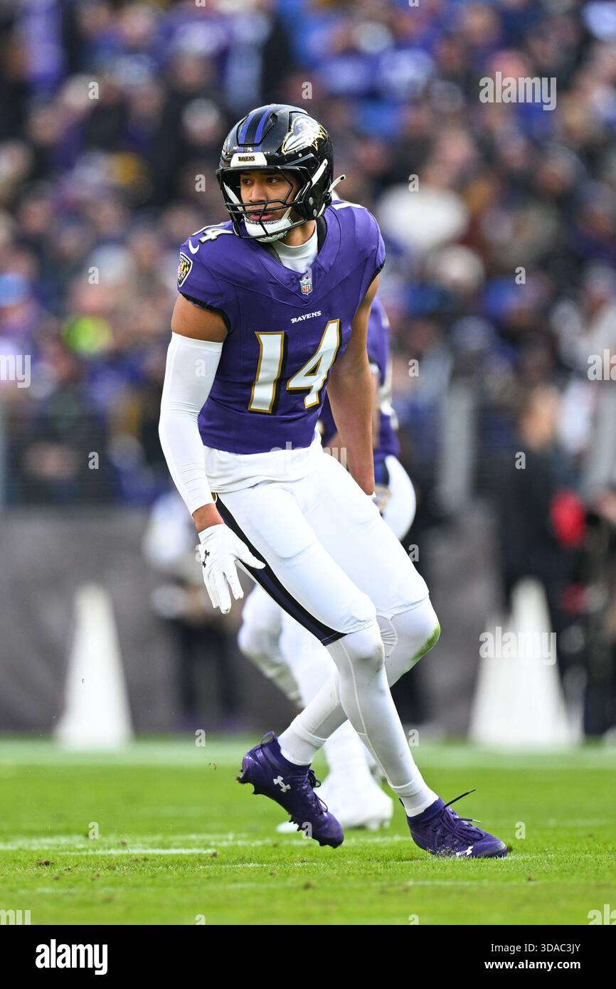 Baltimore Ravens safety Kyle Hamilton (14) in action during the first ...