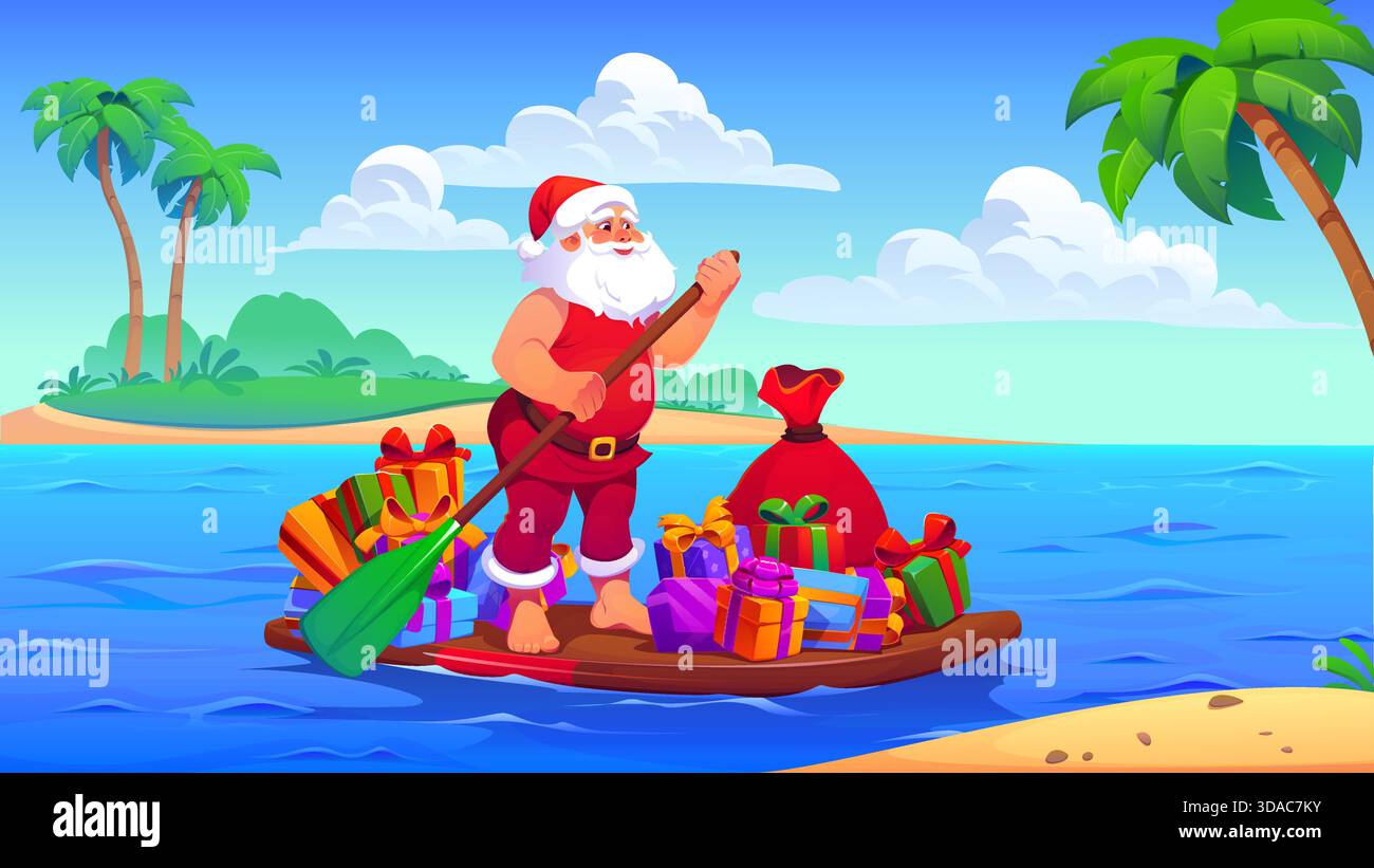 Santa gift cartoon water Stock Vector Images - Alamy