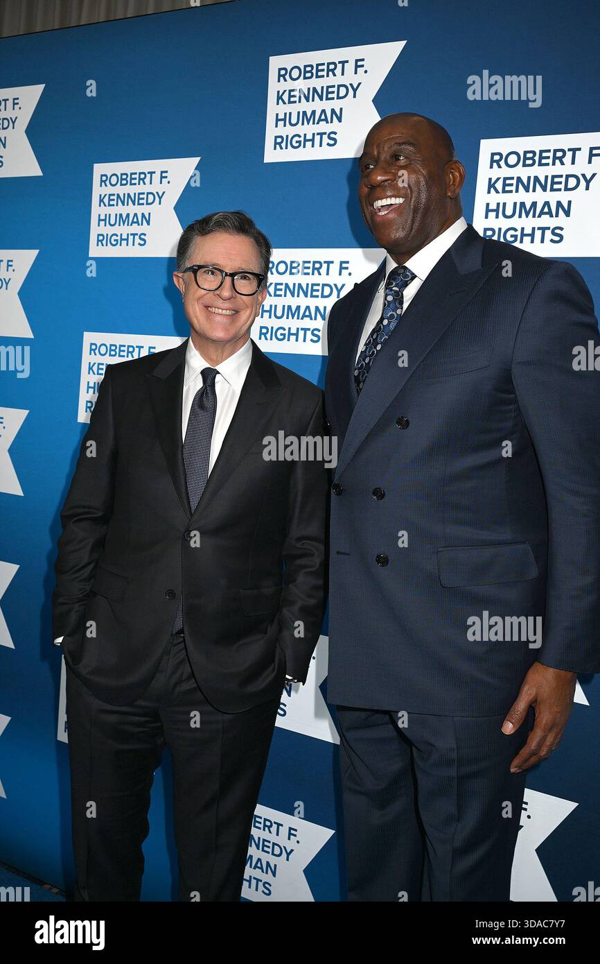 The Honorees Stepen Colbert and Magic Johnson attend The Robert F ...