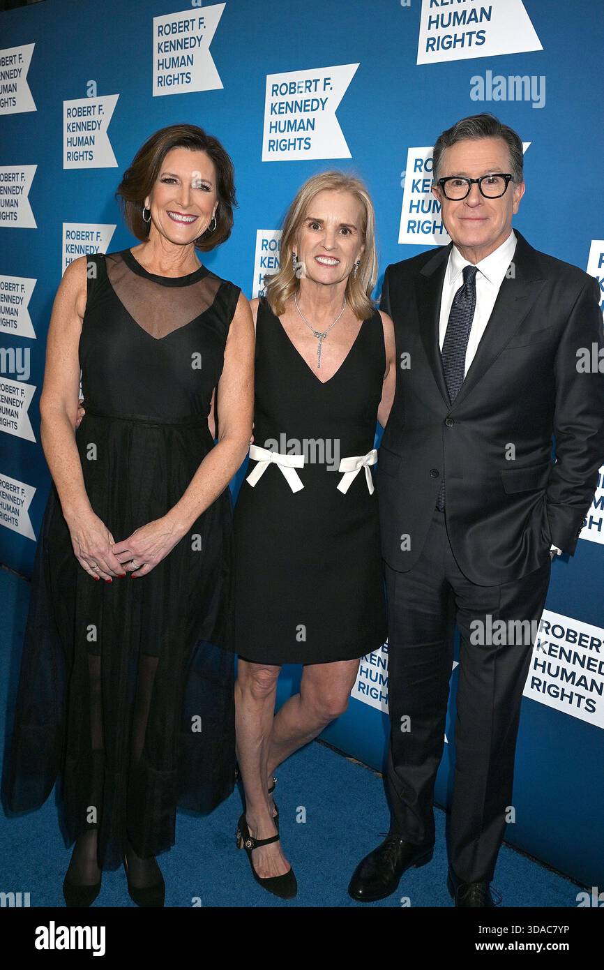 Kerry Kennedy with Evie and Stephen Colbert attend The Robert F ...