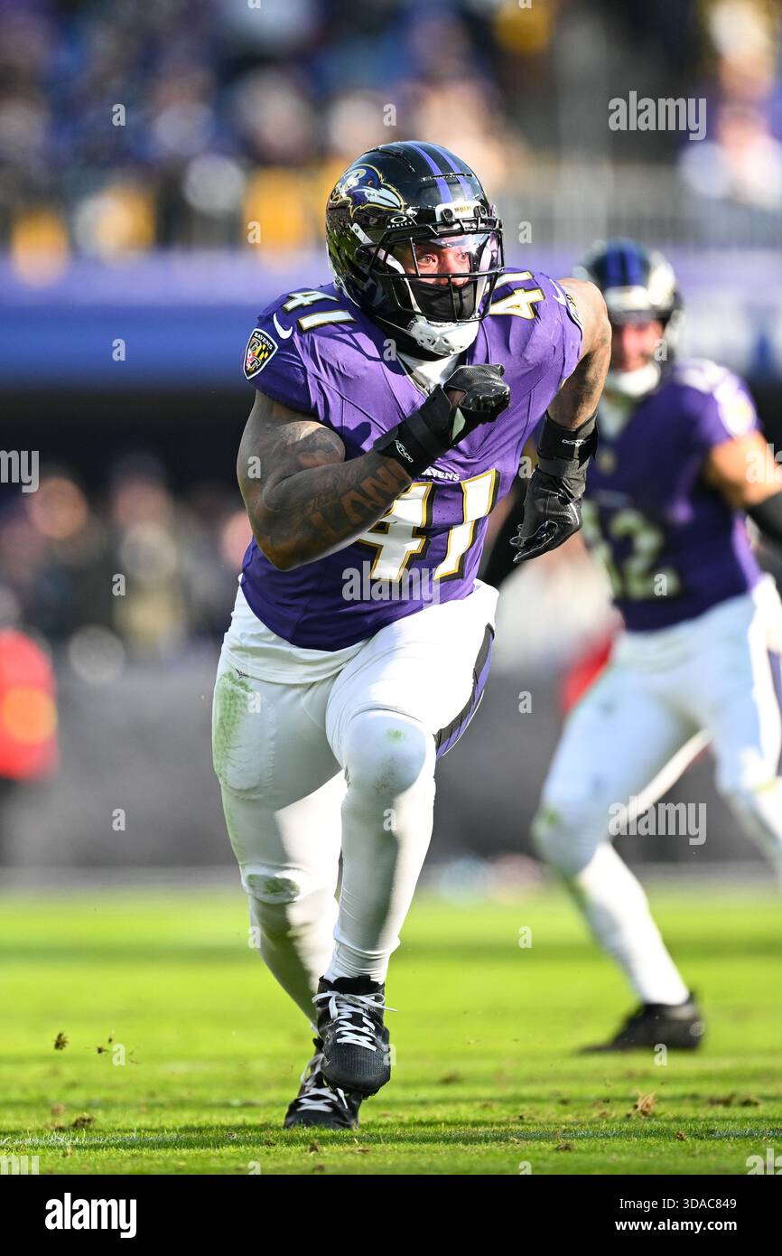 Baltimore Ravens defensive end Dre'Mont Jones (41) in action during the ...