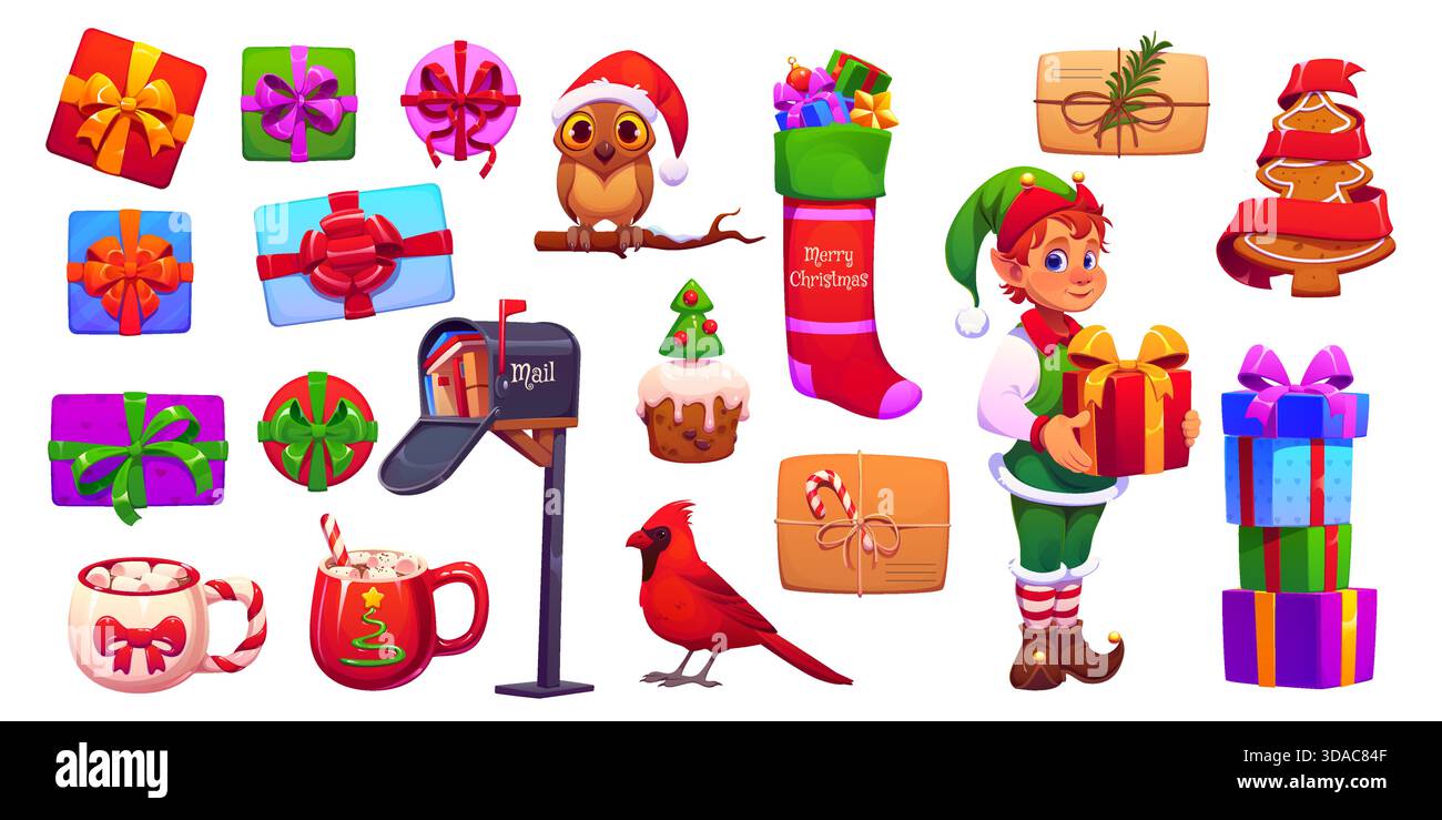 Christmas decorations top view Stock Vector Images - Alamy