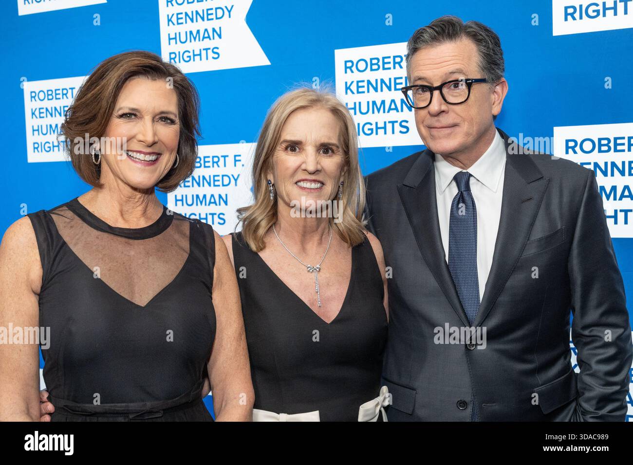 Evelyn McGee-Colbert, Kerry Kennedy and Stephen Colbert attend Robert F ...