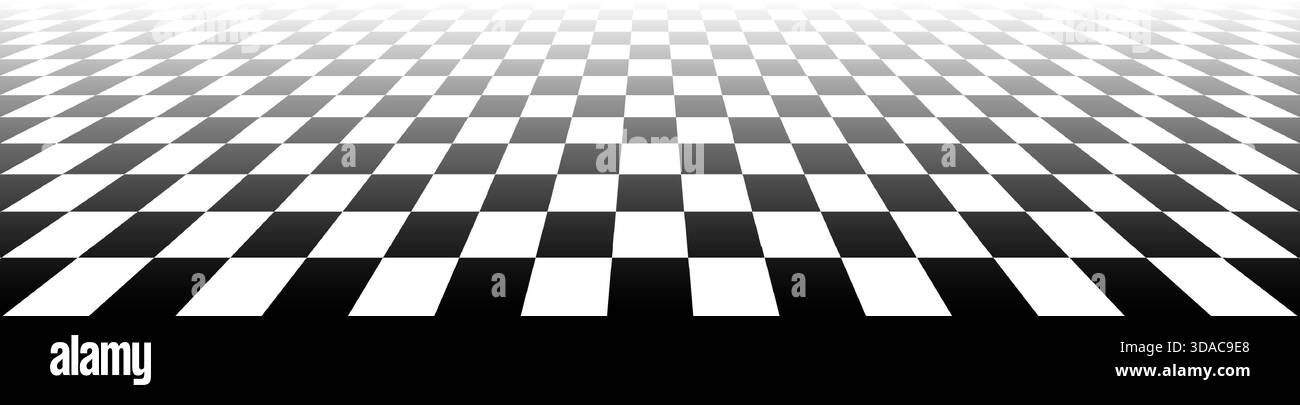 Black and white checkerboard floor in perspective. Fading checkered ...