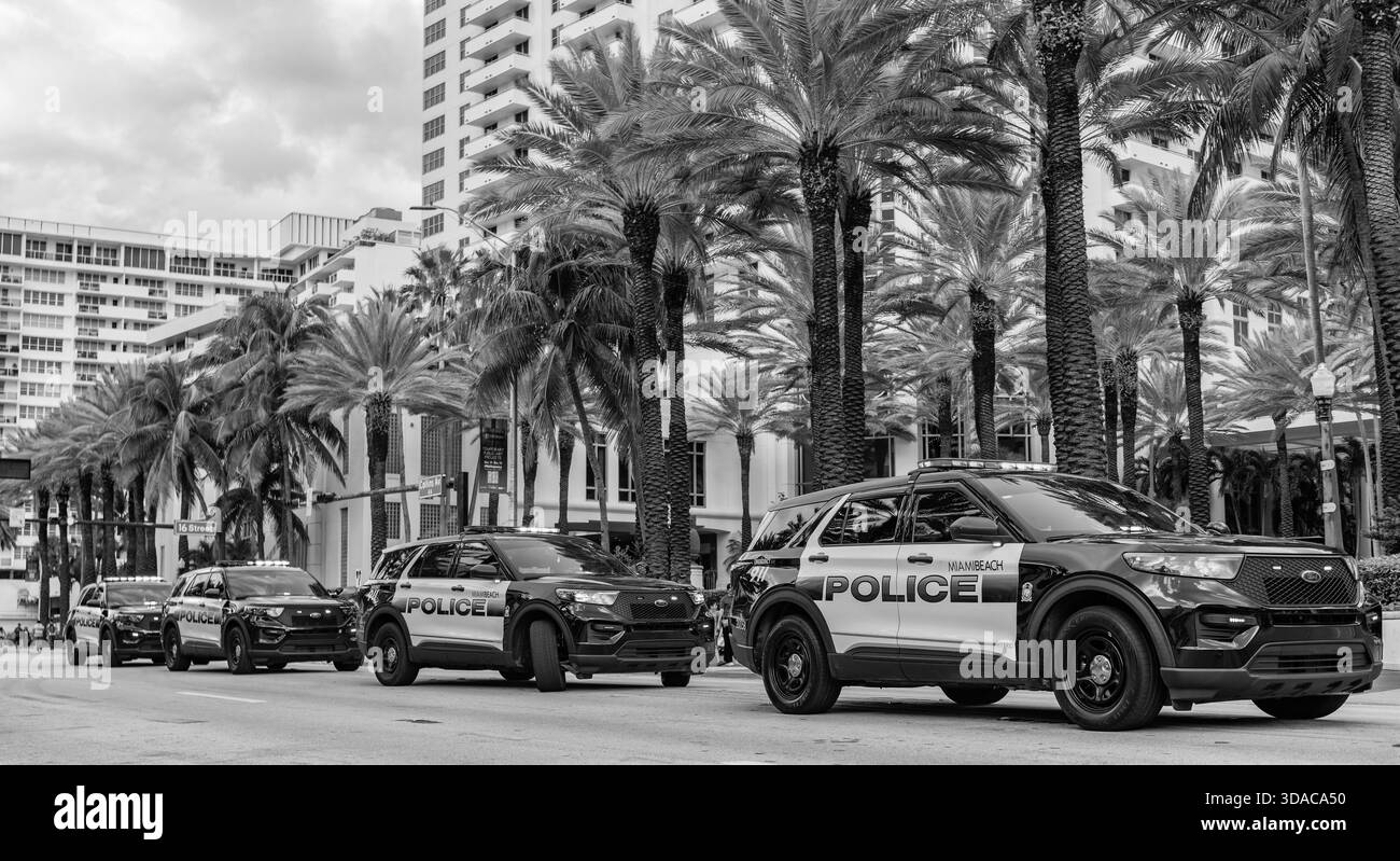 Miami, Florida, USA - November 18, 2024: Police car outdoor. Emergency ...