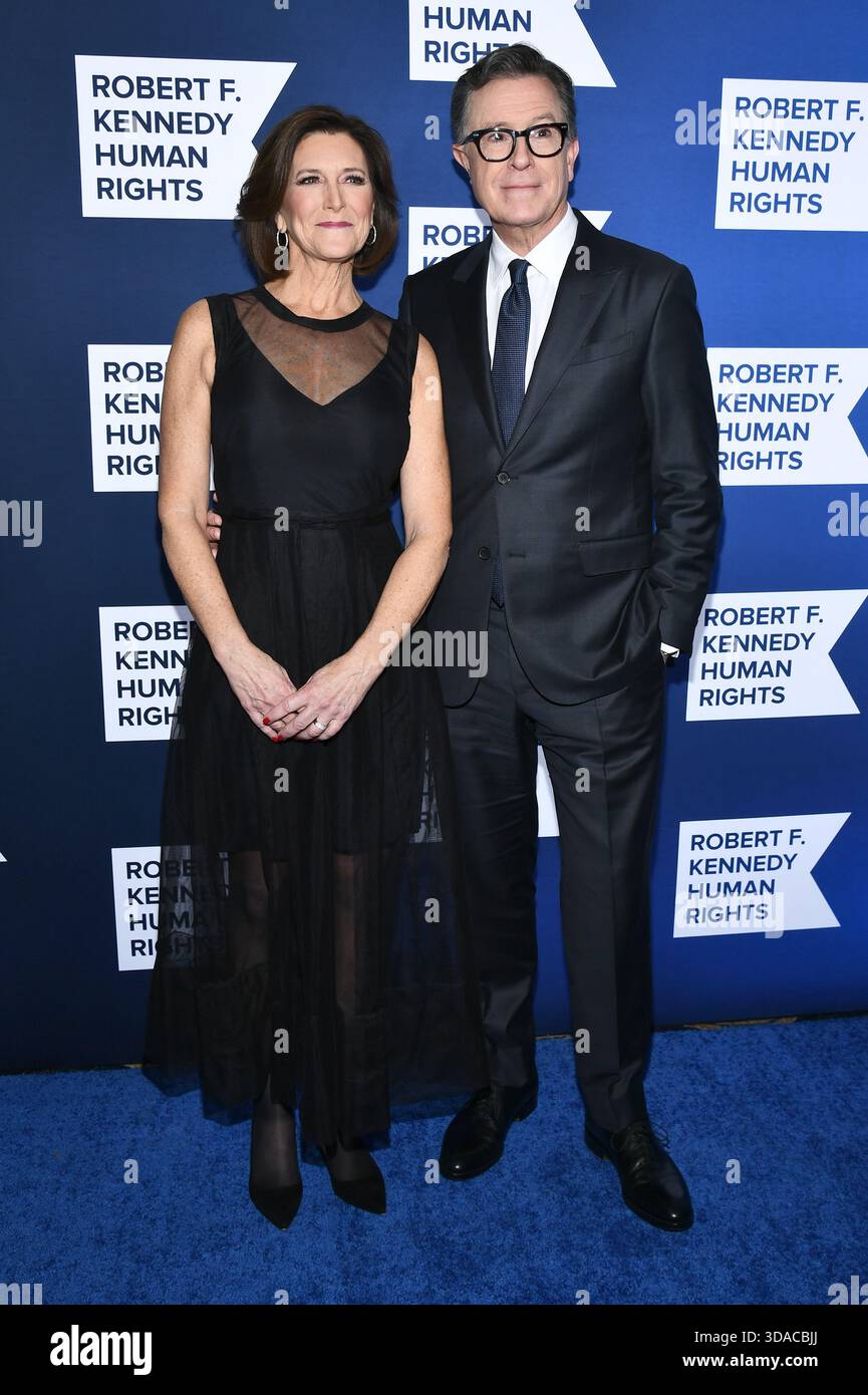 (L-R) Evelyn McGee-Colbert and Stephen Colbert walking the red carpet ...