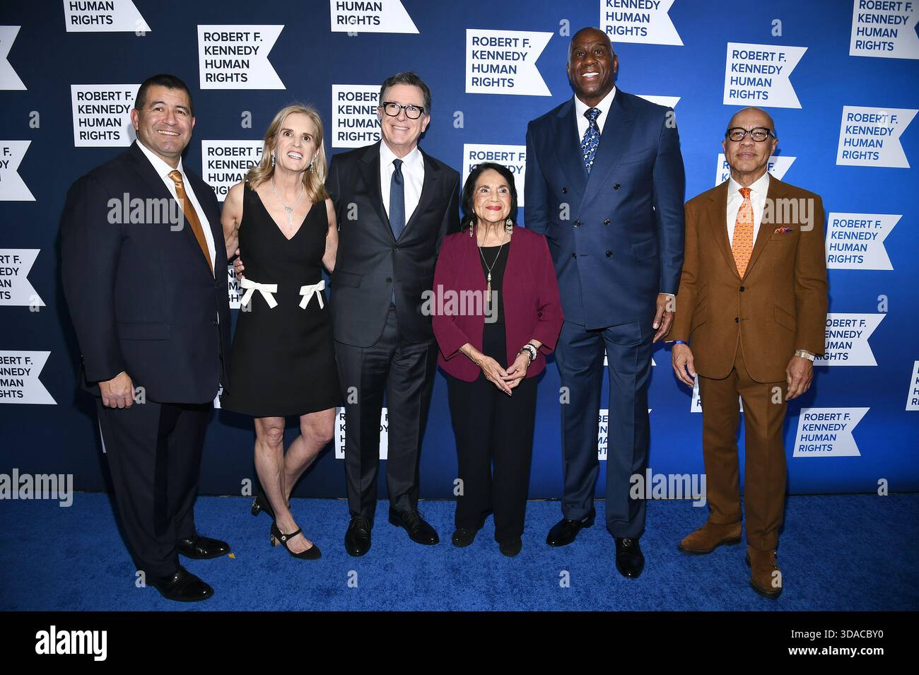 (L-R) Martin Cabrera Jr., Kerry Kennedy, Stephen Colbert, Dolores ...