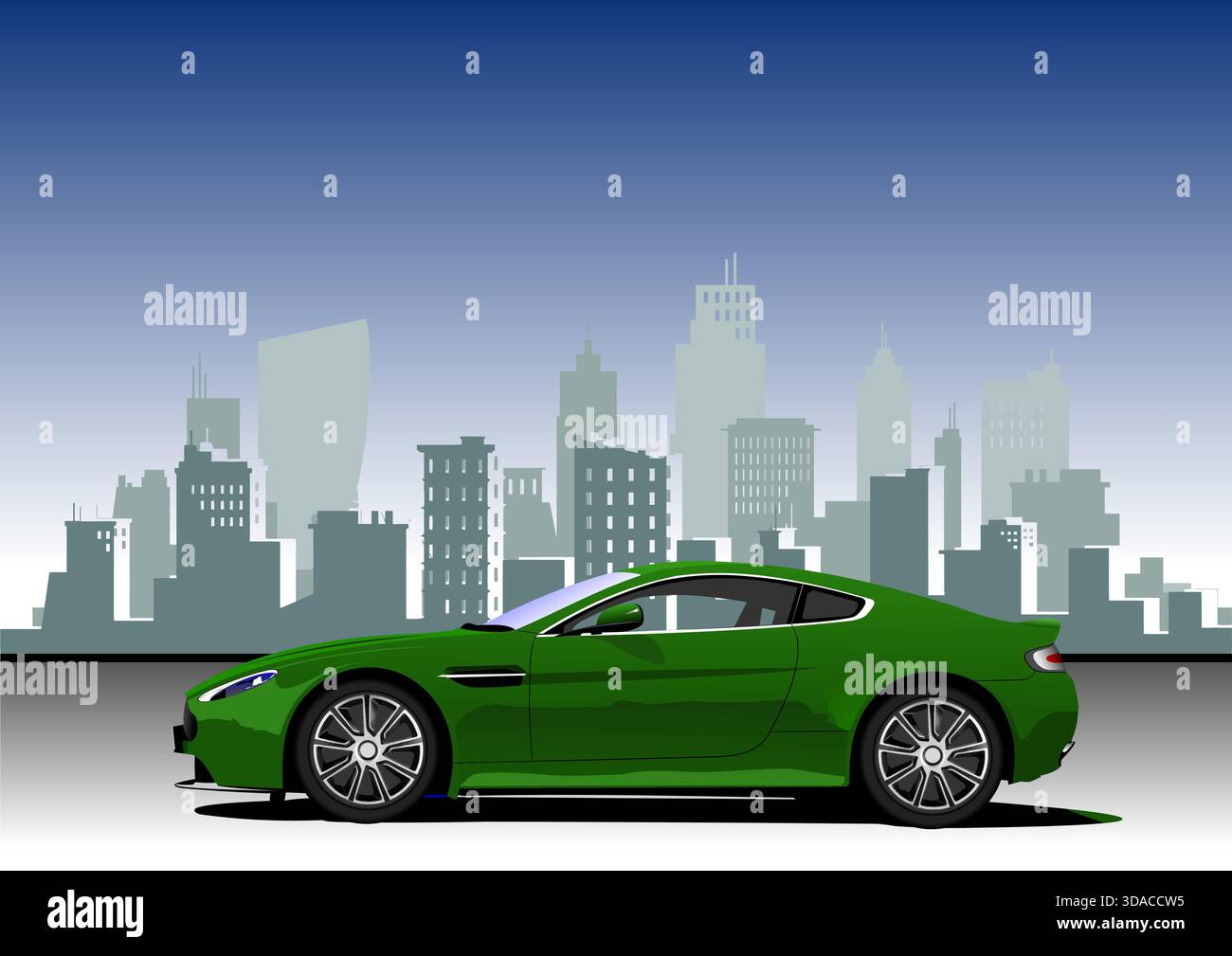 Car against skyline Stock Vector Images - Alamy