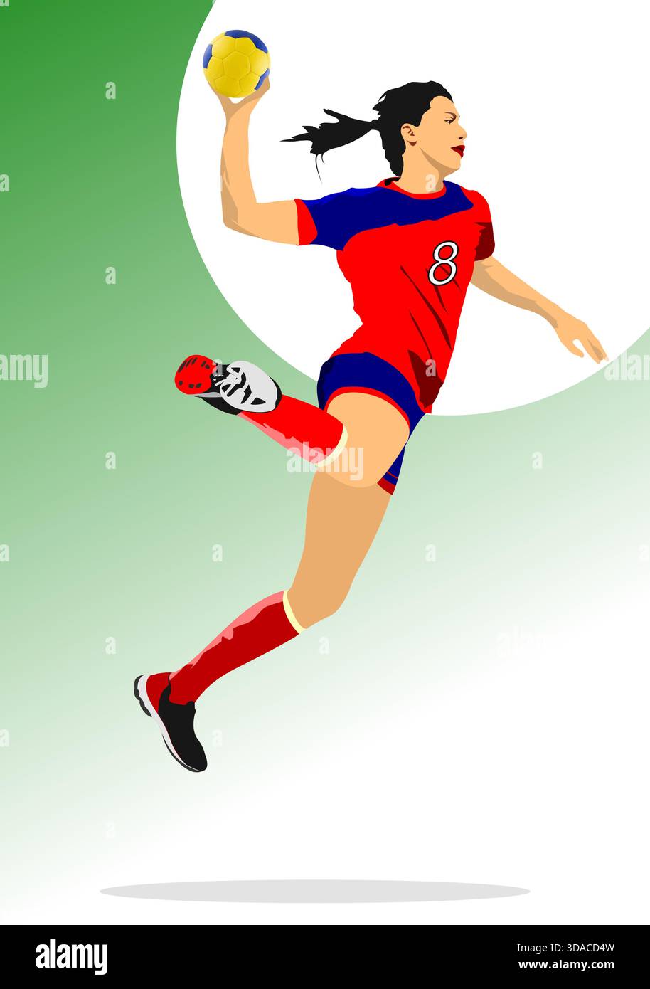 Female handball player Stock Vector Images - Alamy