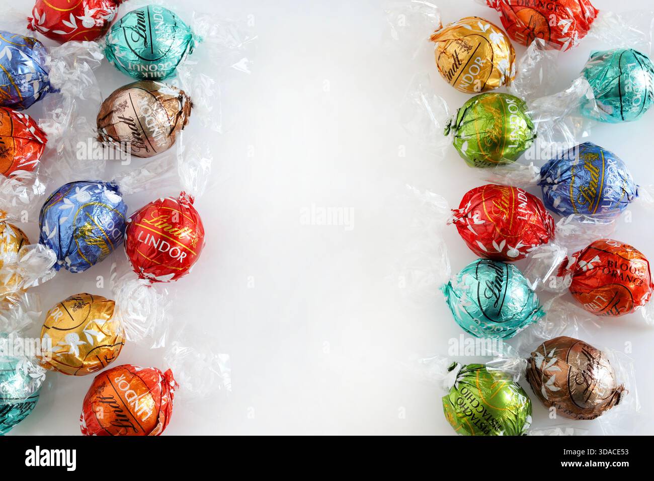 Florence, Italy, December 8, 2025. Lindt Lindor Swiss chocolates ...