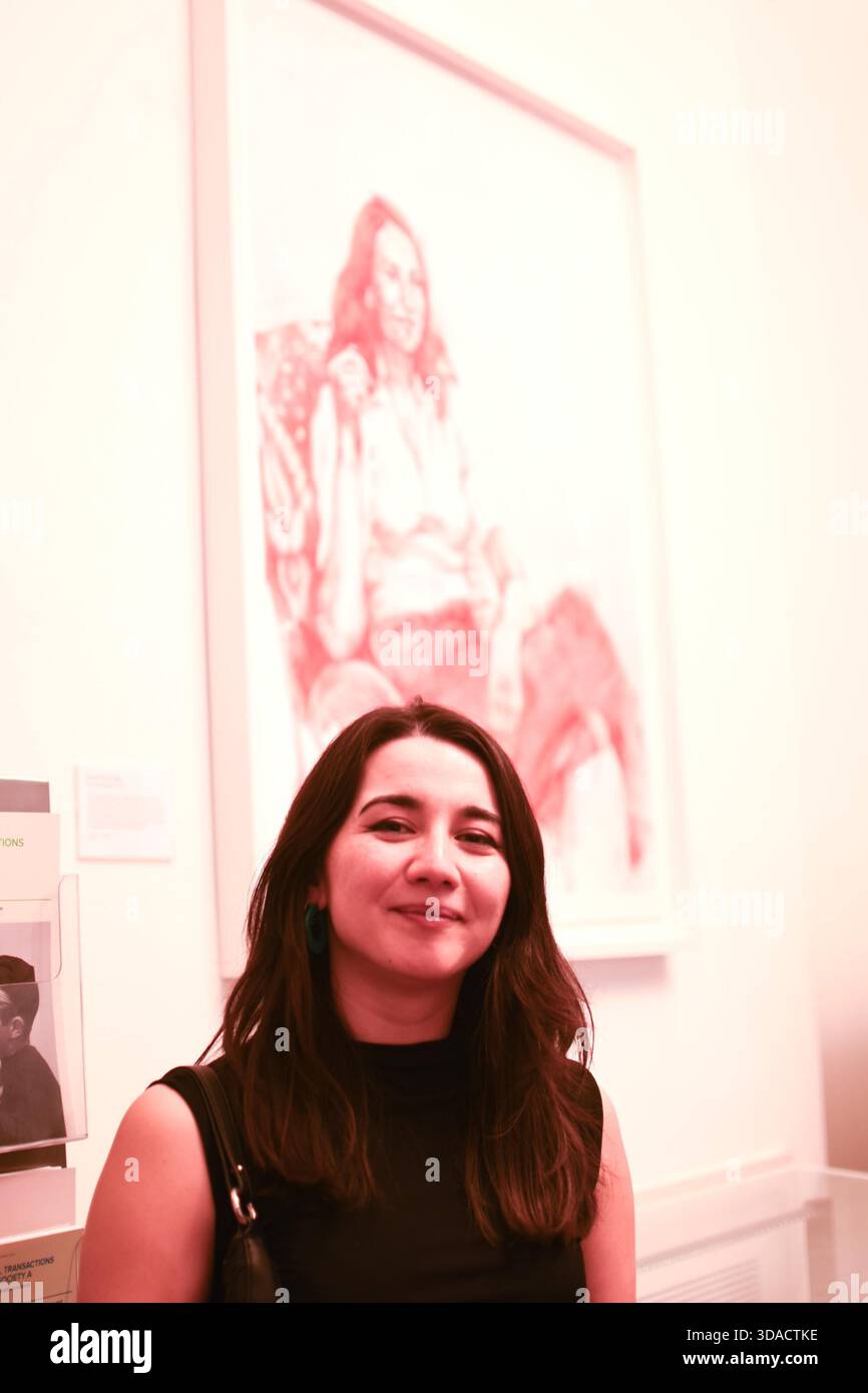 A portrait of mathematician Professor Hannah Fry commissioned by the ...
