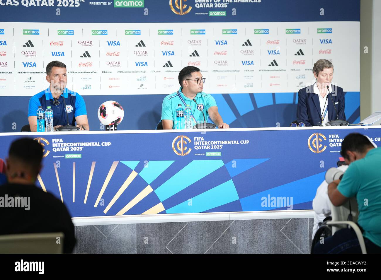 Cruz Azul coach speaking to journalists ahead of the FIFA ...
