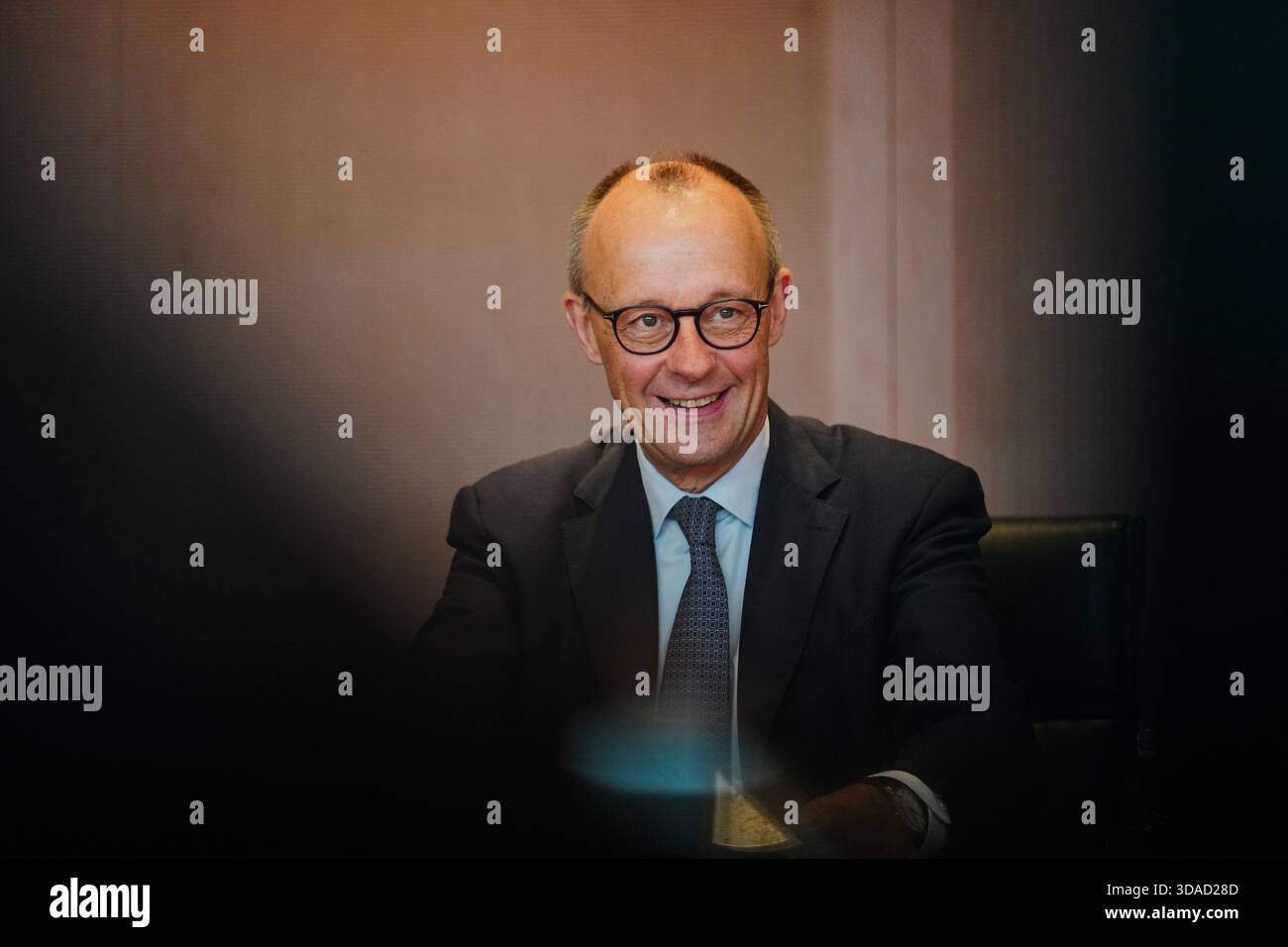 German Chancellor Friedrich Merz attends the cabinet meeting at the ...