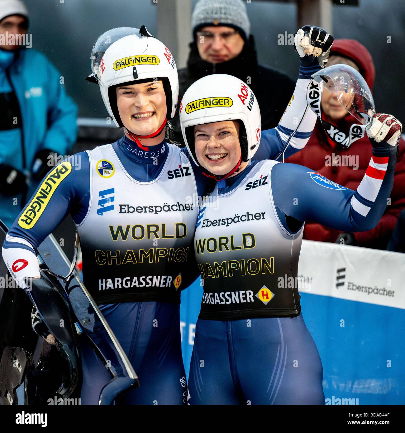 WINTERBERG, GERMANY - December 6: Egle, Selina Kipp (pilot) and Lara ...