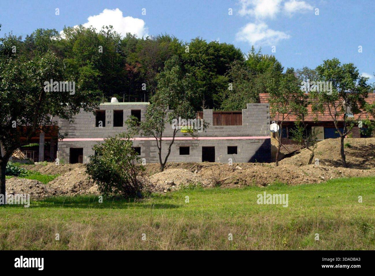 the shell construction of a new build single family house shell ...