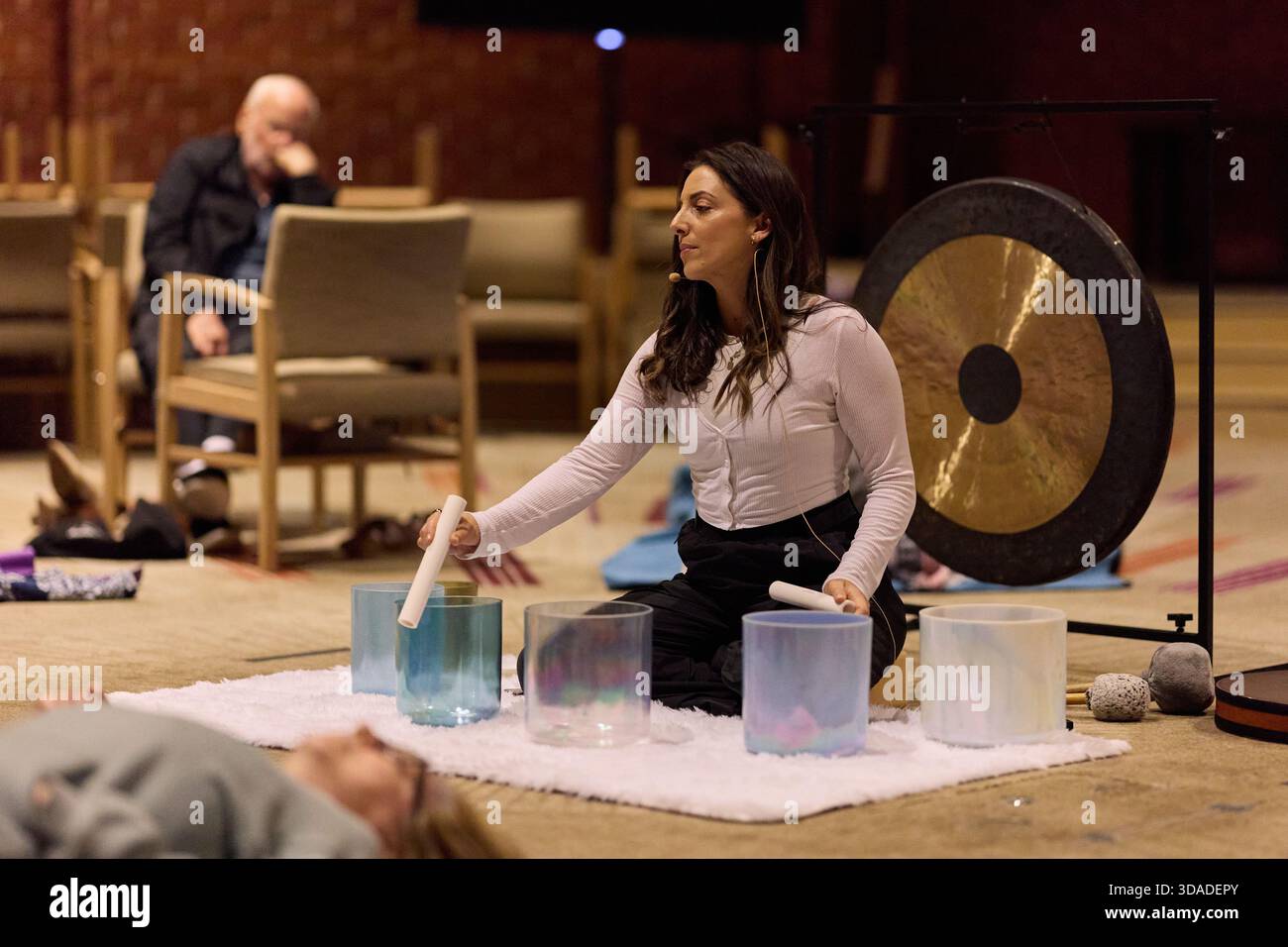 Renee Noa Harris leads a sound bath at Temple Emanuel, Saturday, Dec. 6 ...
