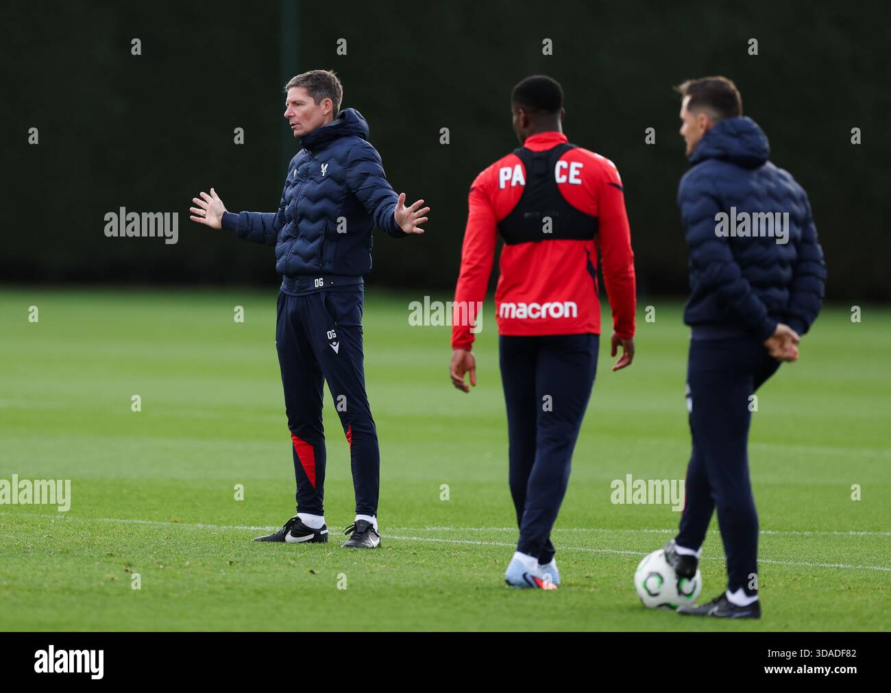 Crystal Palace manager Oliver Glasner during a training session at the ...