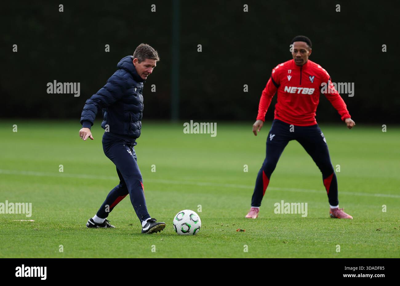 Crystal Palace manager Oliver Glasner during a training session at the ...