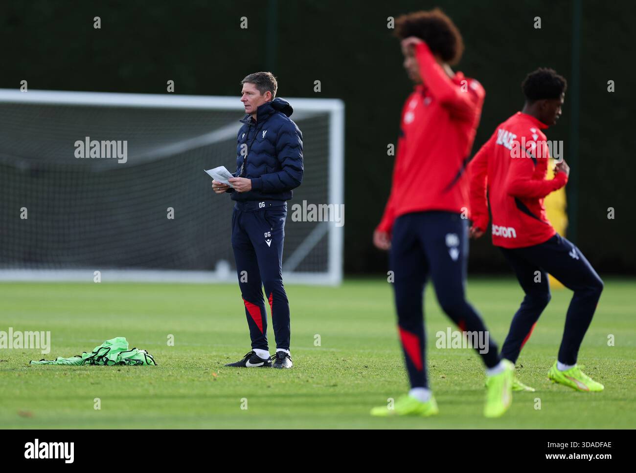 Crystal Palace manager Oliver Glasner during a training session at the ...