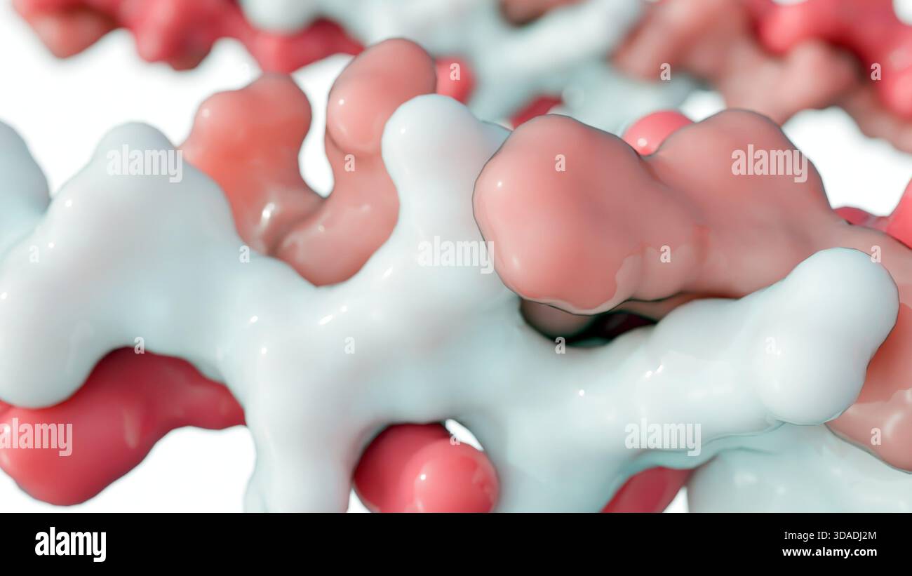 A highly magnified 3D rendering of the collagen structure, highlighting ...
