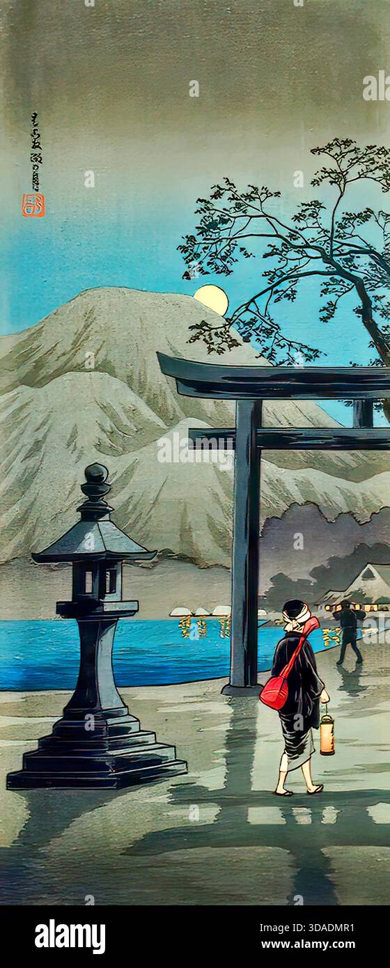 Serene scene traditional japanese Stock Vector Images - Alamy