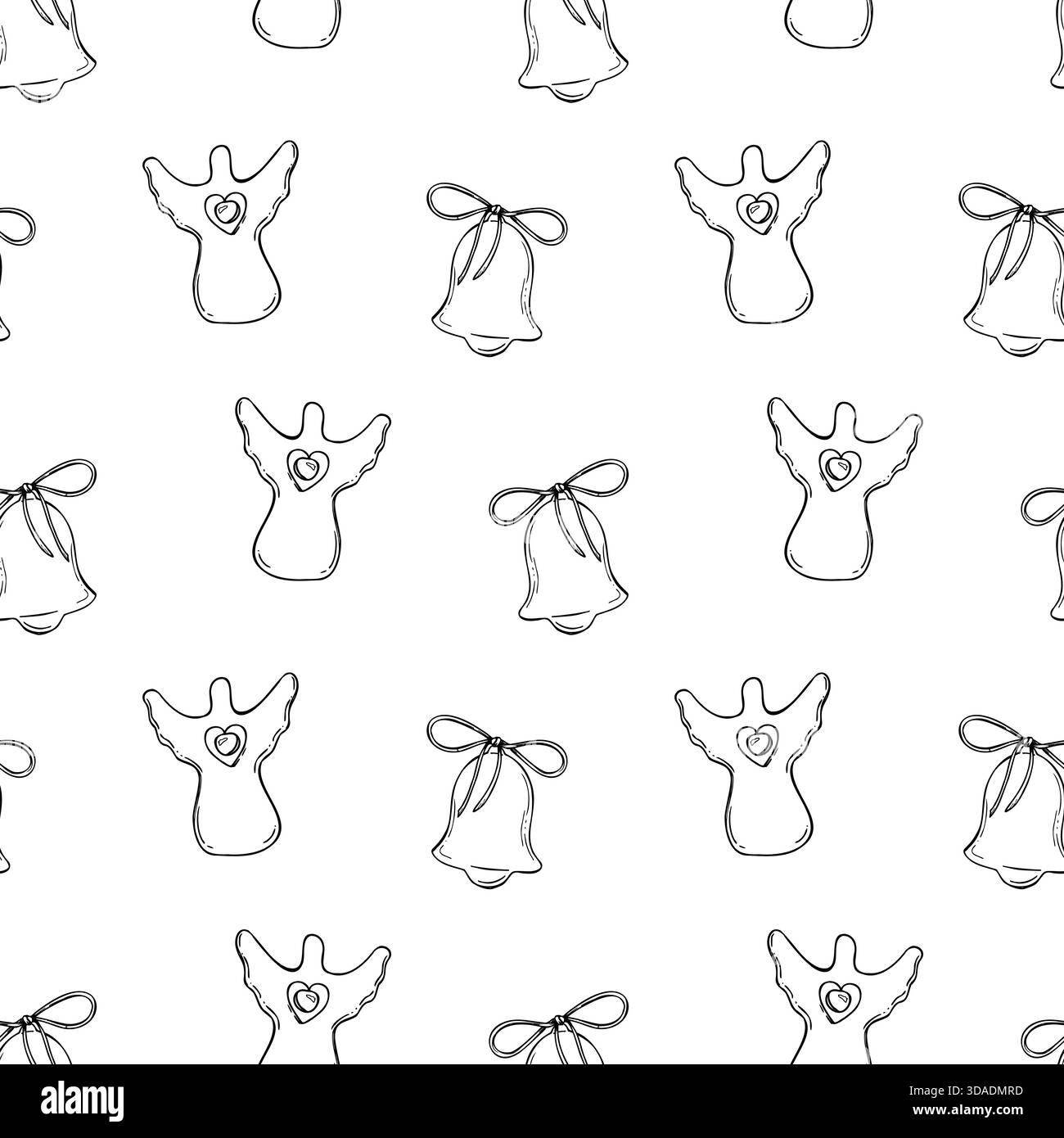 Seamless angel pattern Black and White Stock Photos & Images - Alamy