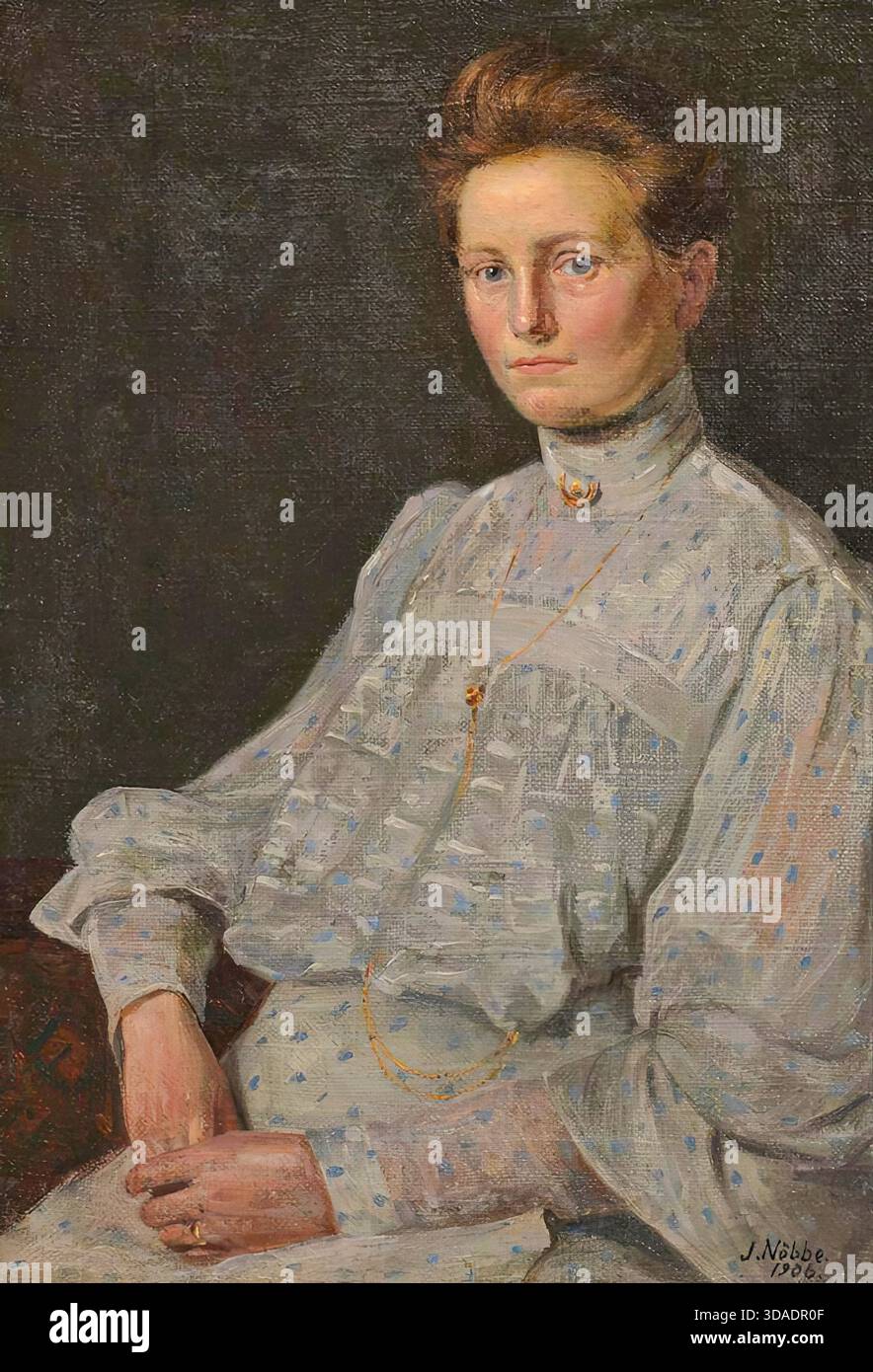 Jacob Nobbe - Portraitof a Young Lady Stock Photo - Alamy