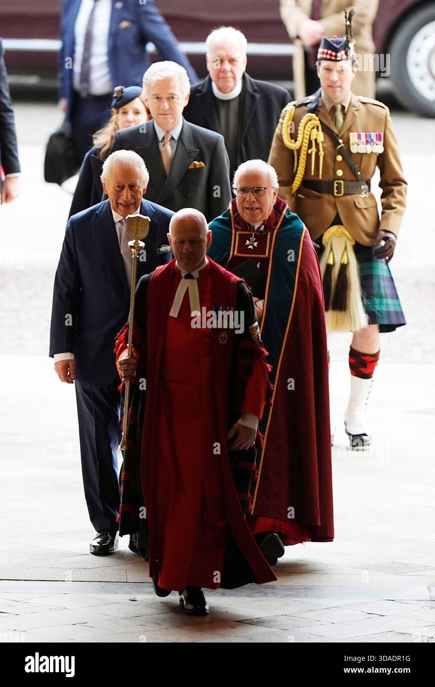 King Charles III is accompanied Dean of Westminster, the Very Reverend ...
