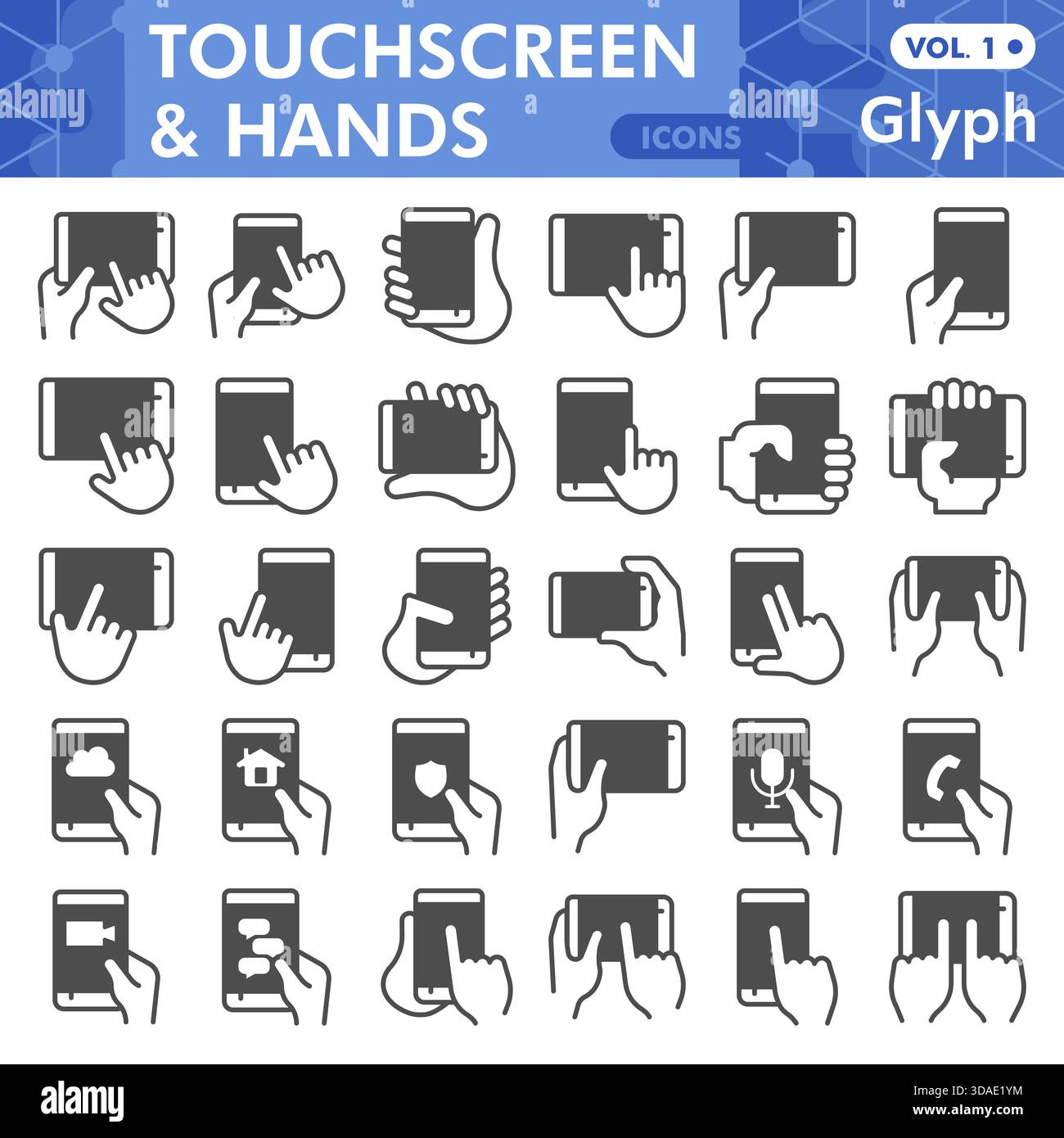 Touchscreen symbols collection hi-res stock photography and images - Alamy