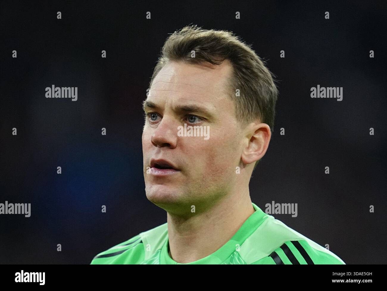 December 09 2025: Manuel Neuer of Bayern Munich looks on during a ...