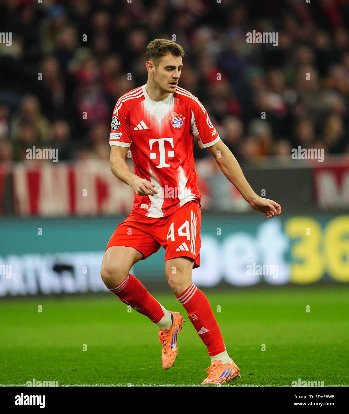 December 09 2025: Josip Stanisic of Bayern Munich looks on during a ...
