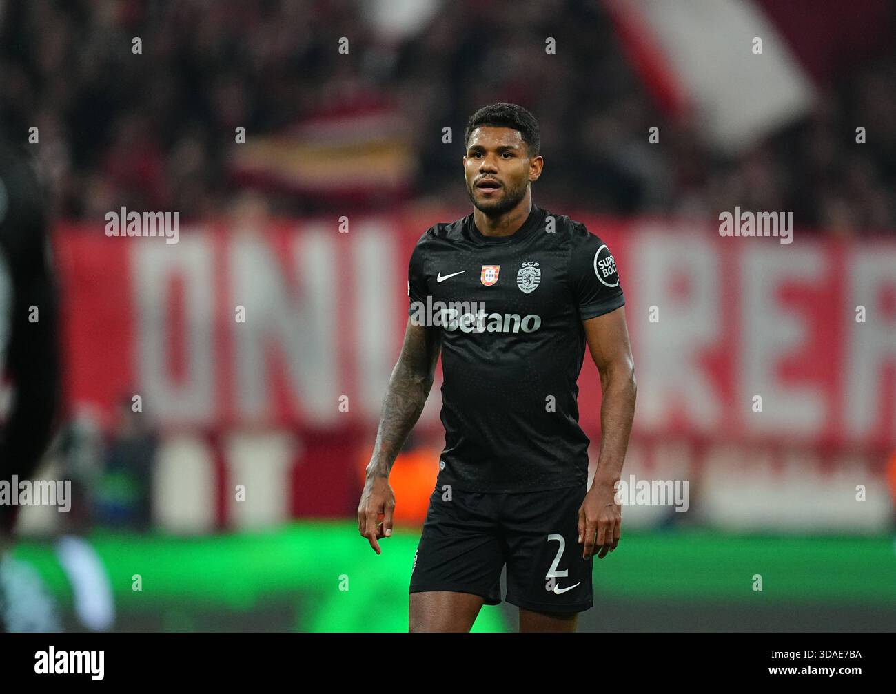 December 09 2025: Matheus Reis of Sporting CP looks on during a ...