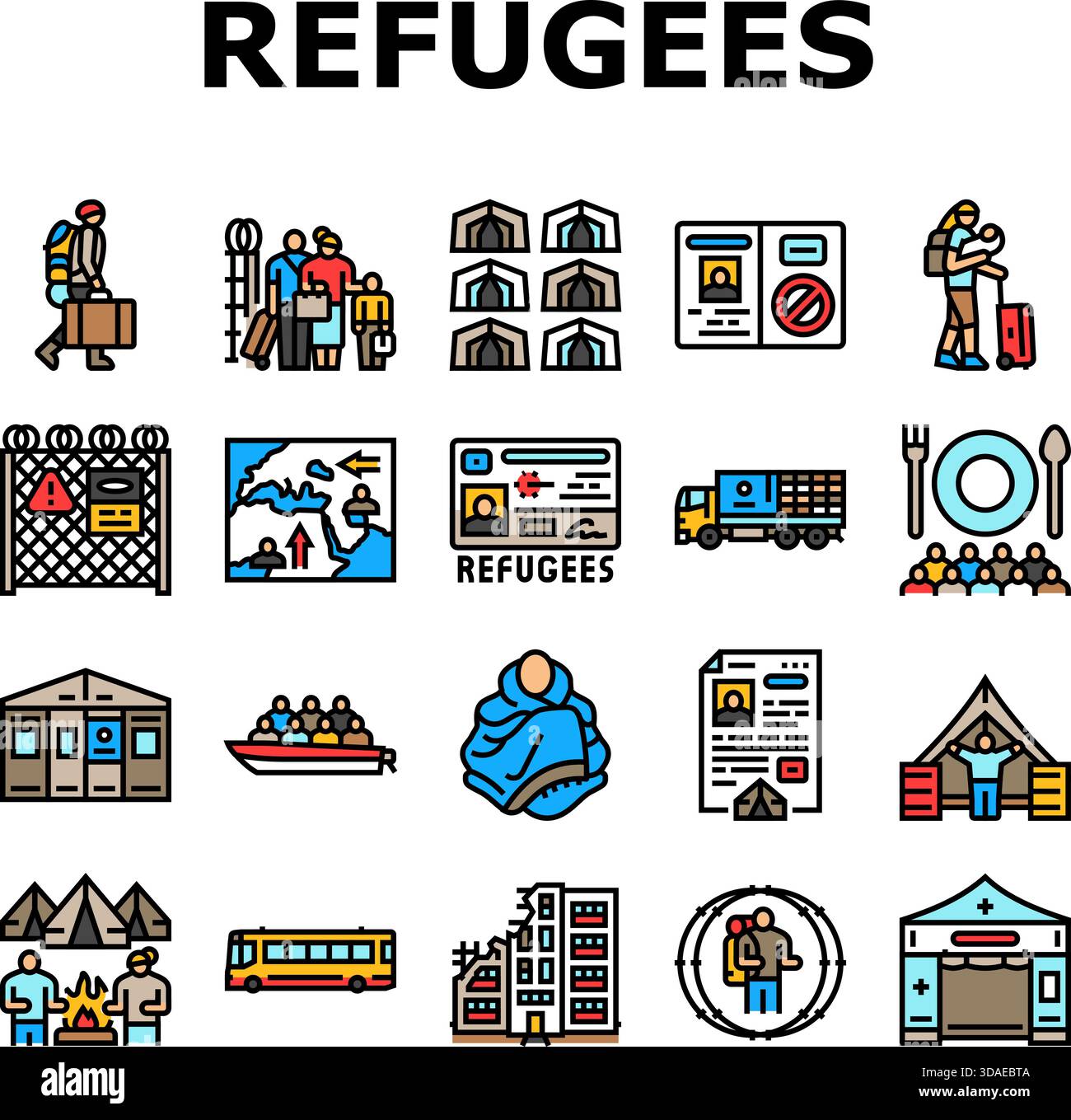 War displacement Stock Vector Images - Alamy