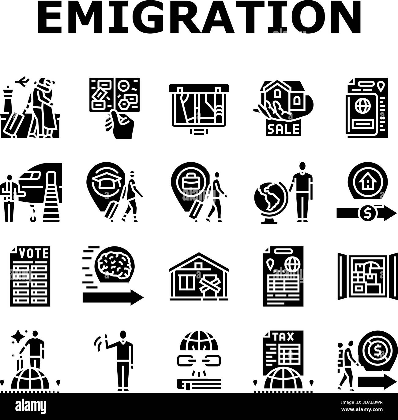 Emigration and immigration illustrations Stock Vector Images - Alamy