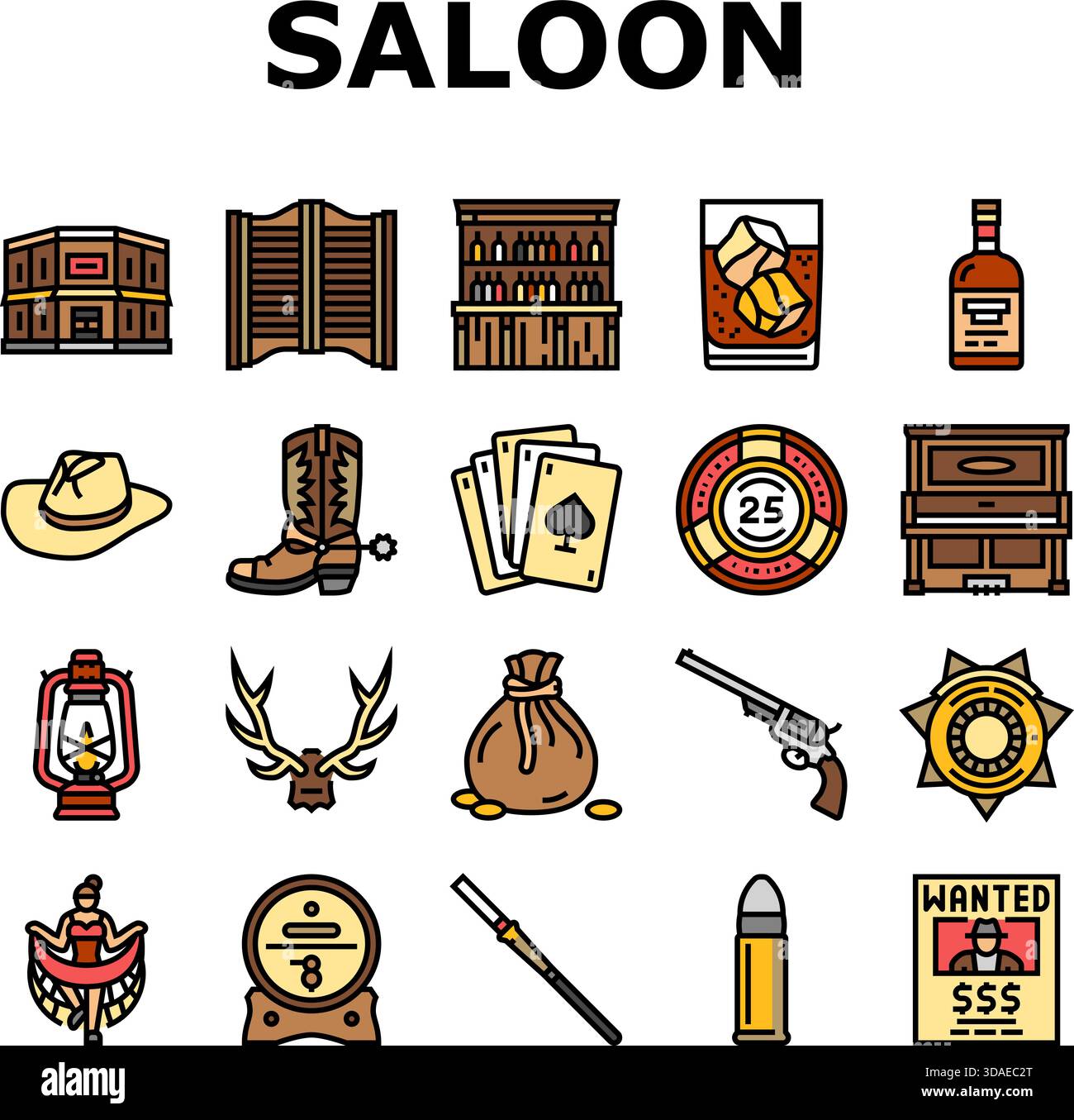 Old western bartender Stock Vector Images - Alamy
