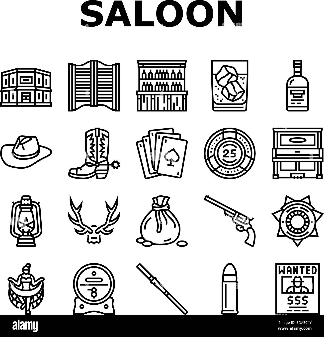 Interior of old west saloon Stock Vector Images - Alamy