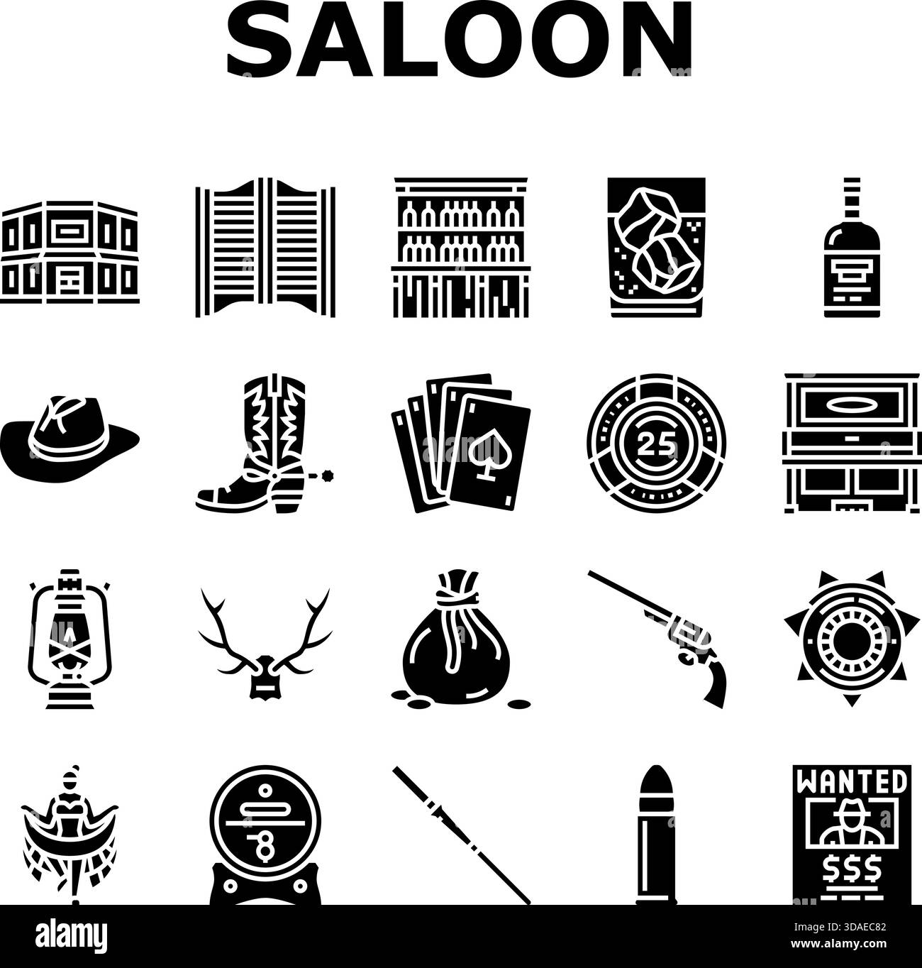 Interior of old west saloon Stock Vector Images - Alamy