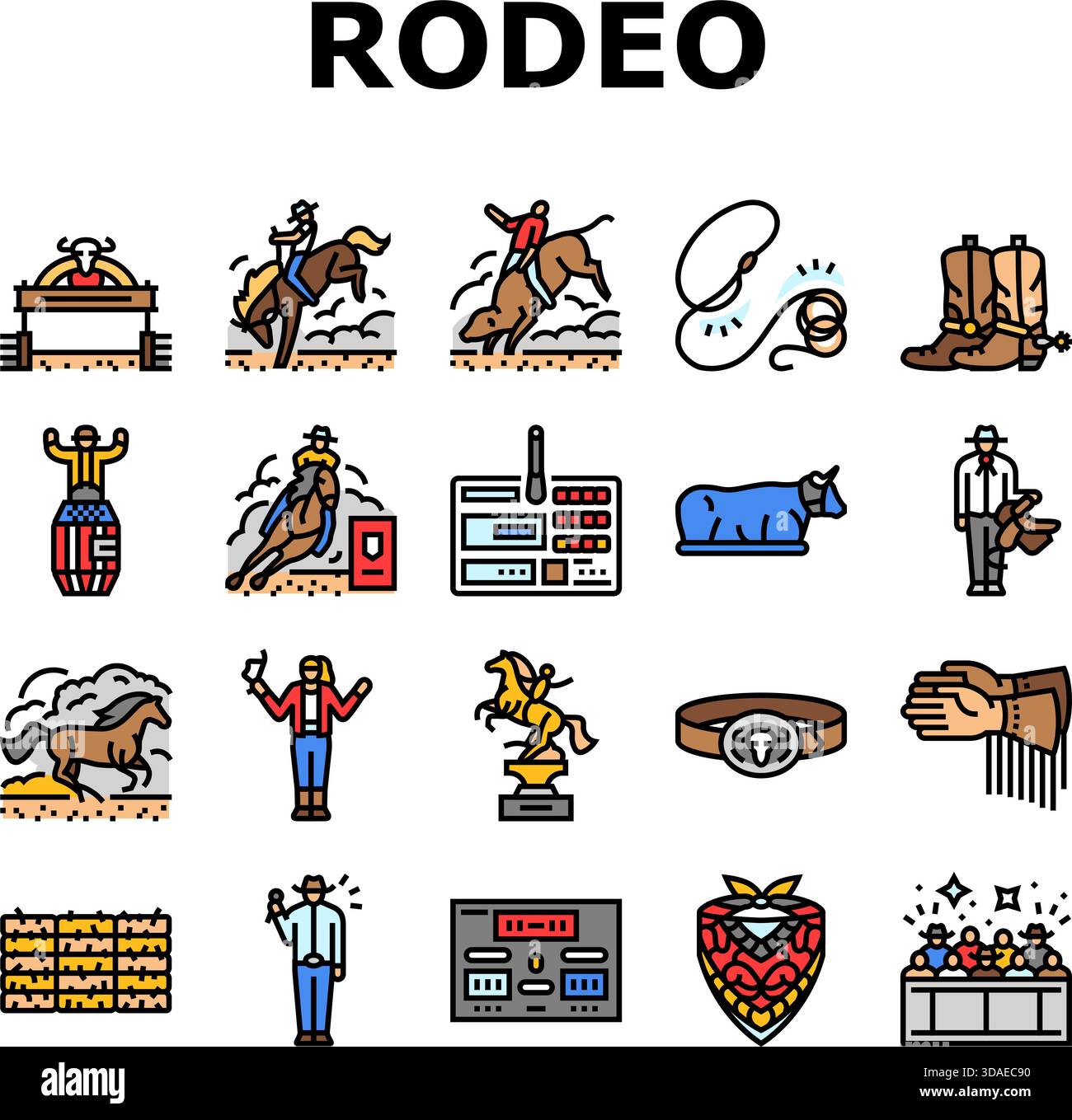 Lasso cowboy competition Cut Out Stock Images & Pictures - Alamy