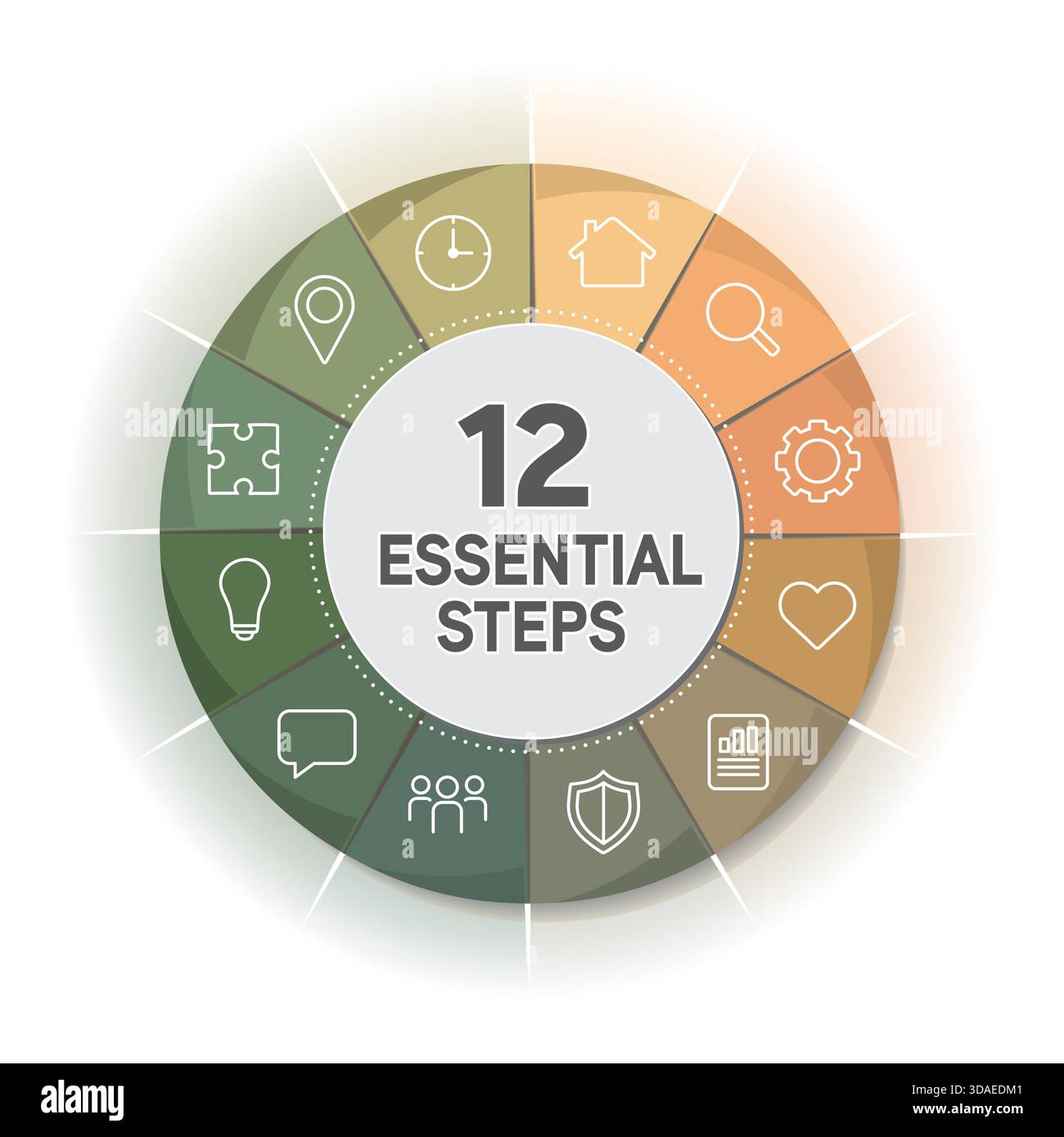 12 steps infographic Cut Out Stock Images & Pictures - Alamy