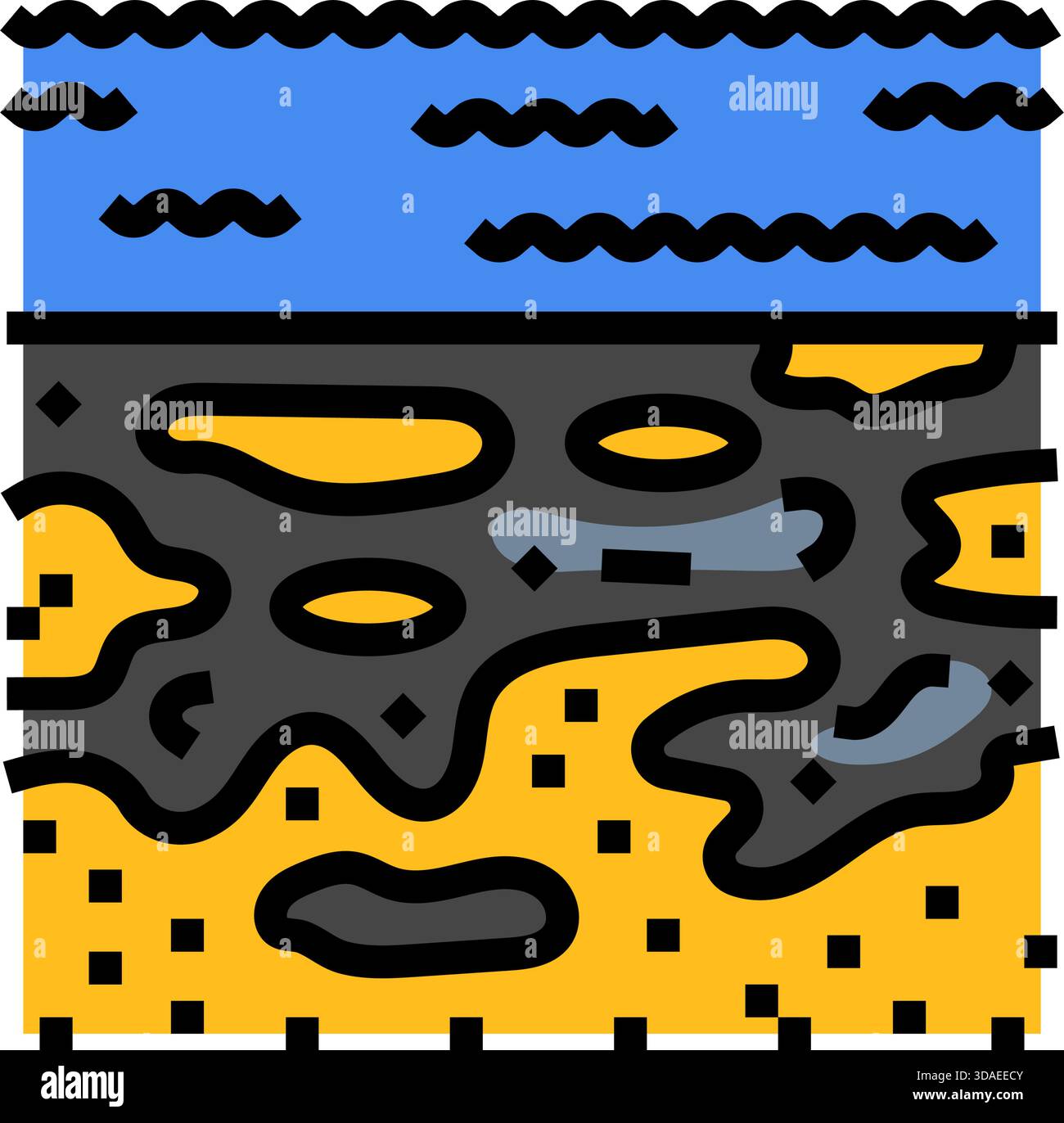 oil smudge on a sandy beach color icon vector illustration Stock Vector ...