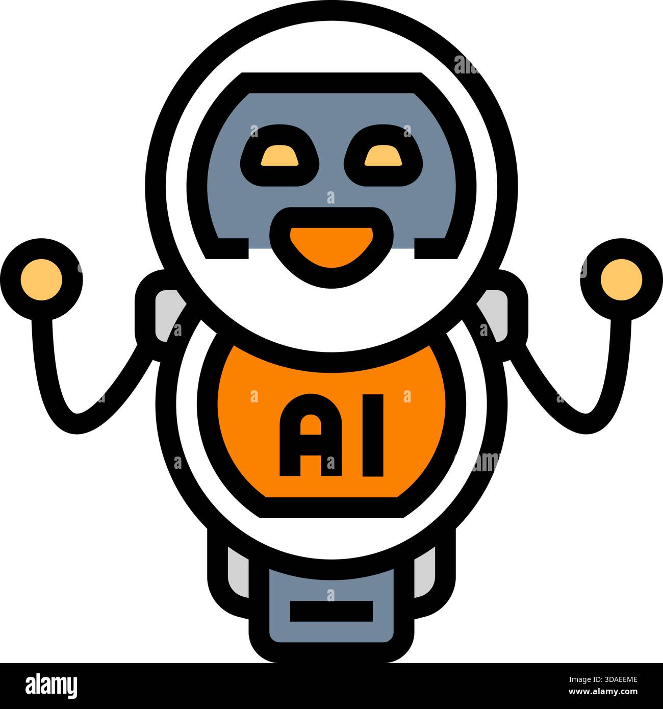 smiling ai assistant robot color icon vector illustration Stock Vector ...