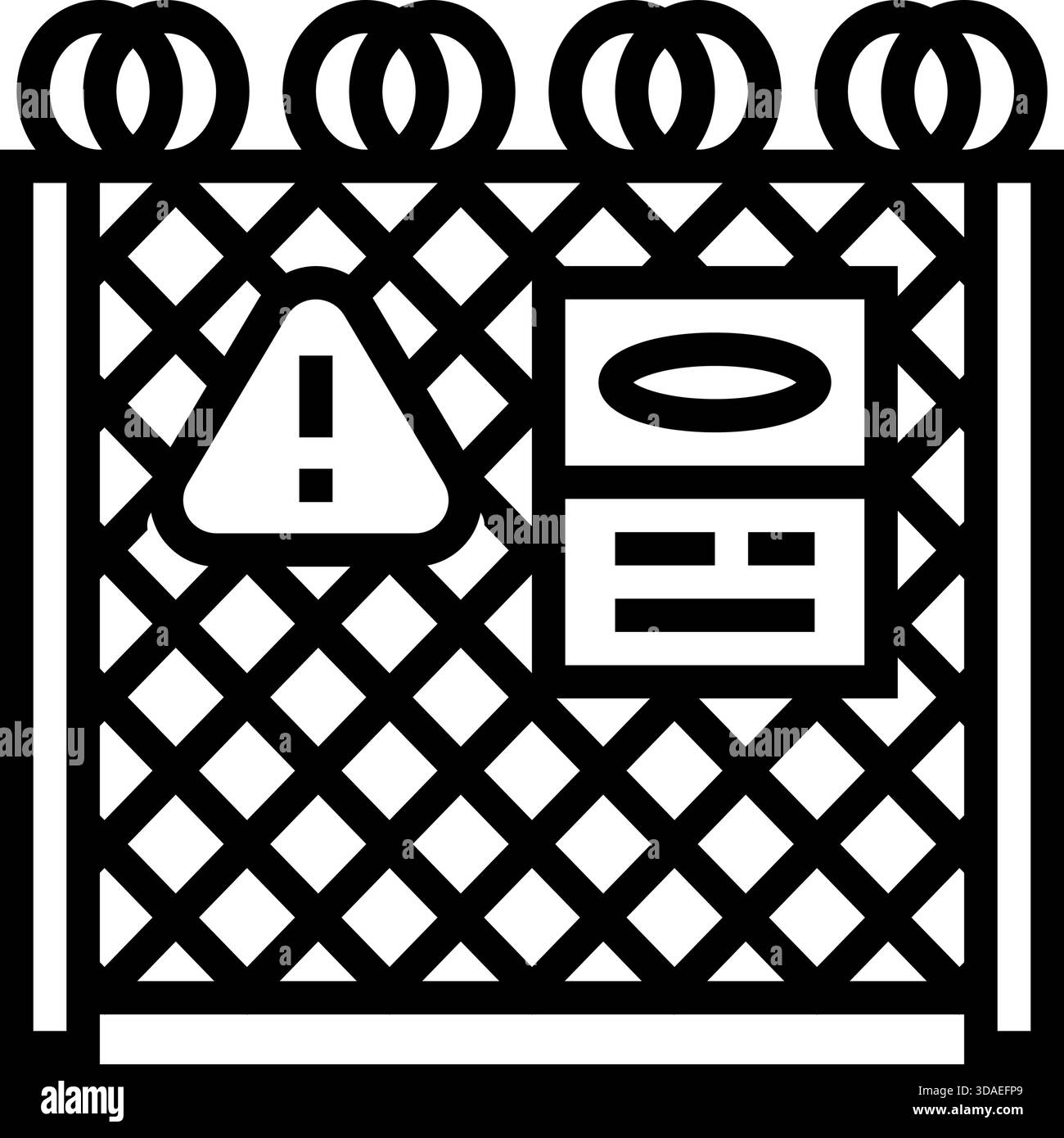 Warning signs line fence Stock Vector Images - Alamy