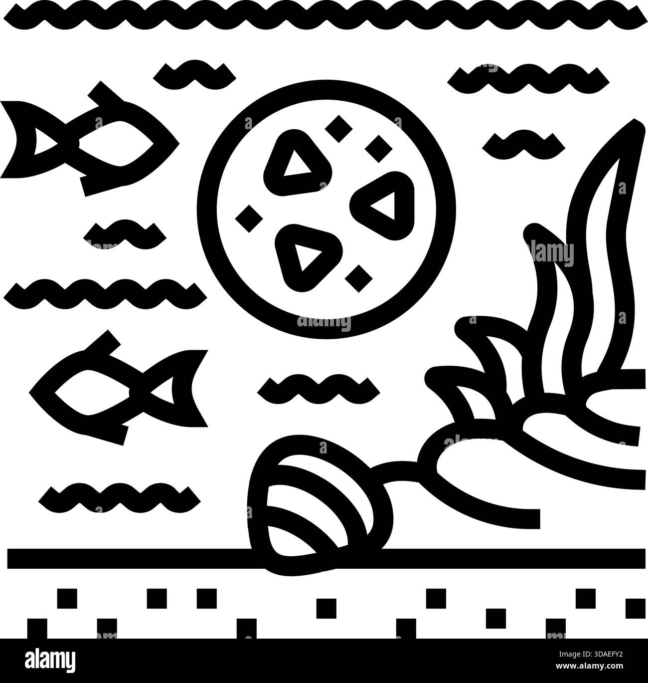 microplastic pollution wildlife line icon vector illustration Stock ...