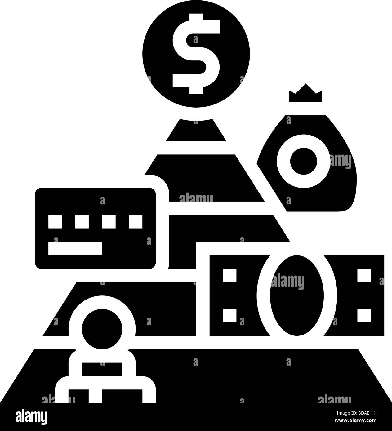 pyramid income levels glyph icon vector illustration Stock Vector Image ...