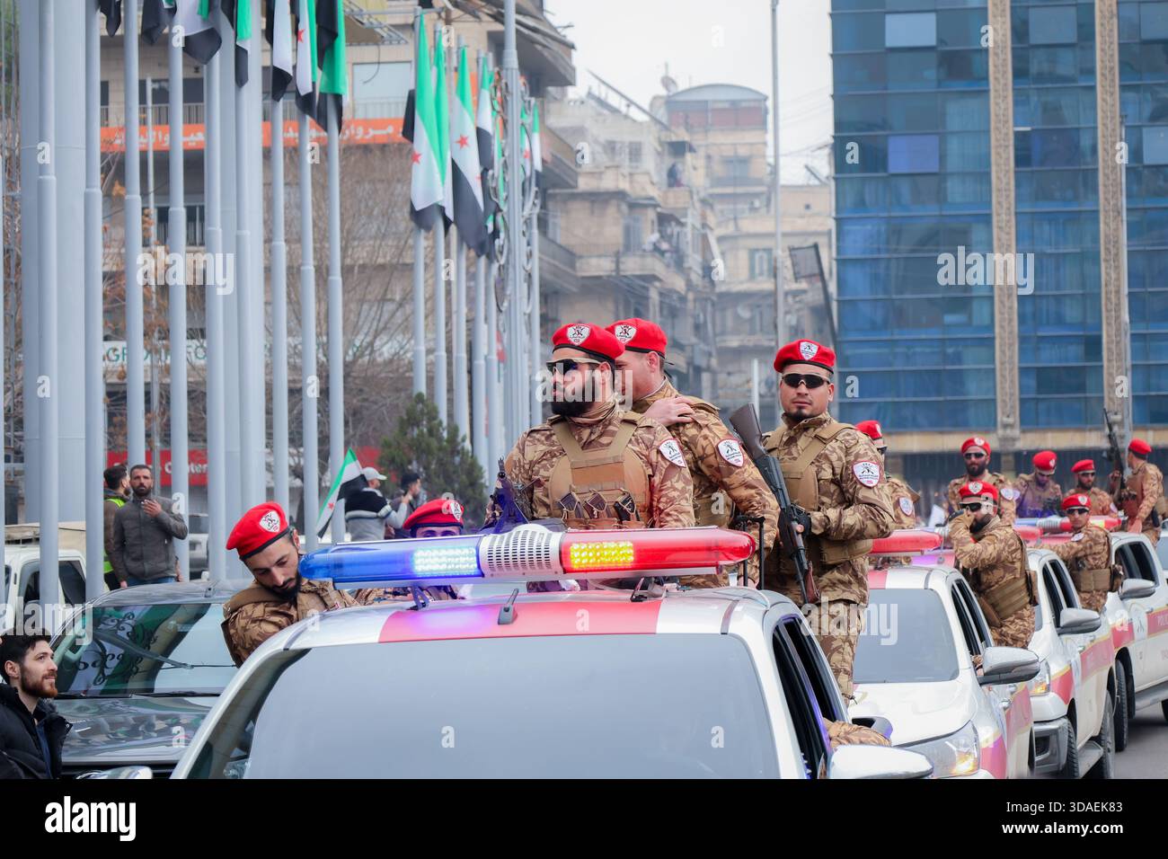Aleppo, Syria – December 08, 2025: The Syrian Army and Public Security ...