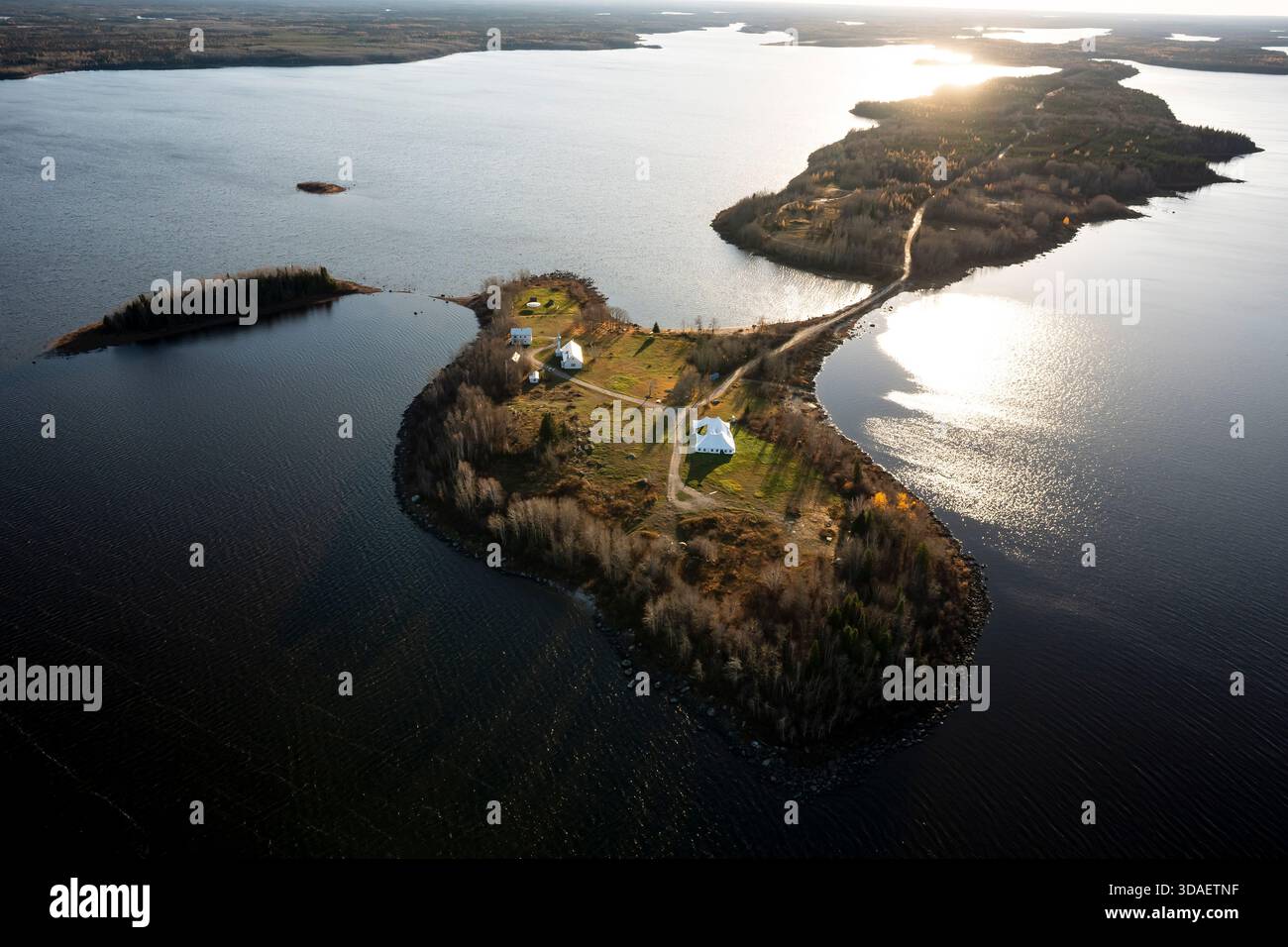 The historic Lansdowne House is seen from the air, in Neskantaga, Ont ...